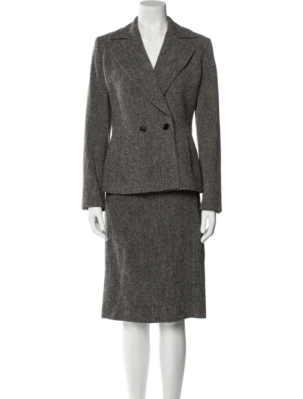 Max Mara Merino Wool Tweed Pattern Skirt Set - Gem