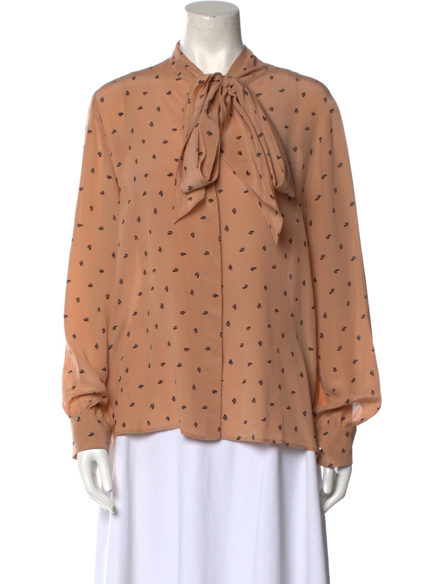 Max Mara Studio Printed Mock Neck Button-Up Top - Neutrals Tops ...