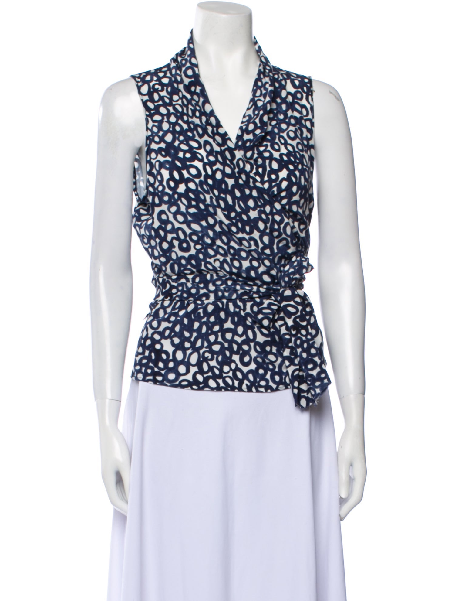 Max Mara Silk Polka Dot Print Top w/ Tags - Blue Tops, Clothing ...