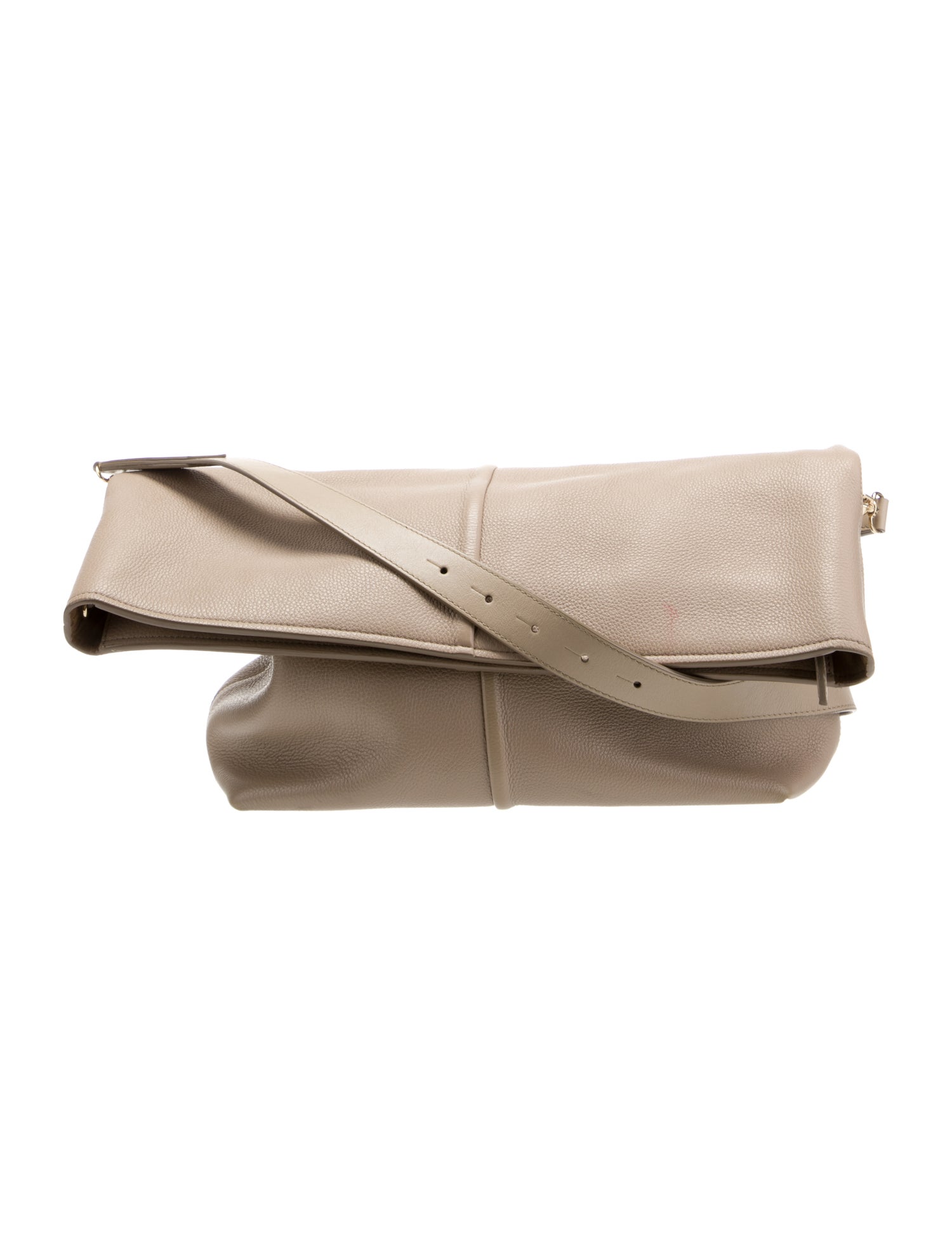 Max Mara Solid Leather Shoulder Bag - Neutrals Shoulder Bags, Handbags ...