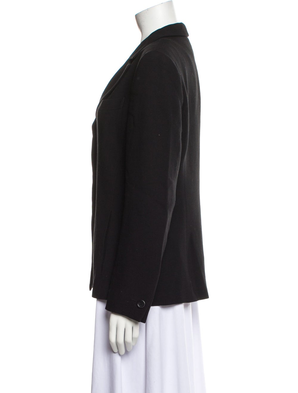 Max Mara Blazer Black Pointed Collar Patch Pockets & - Gem