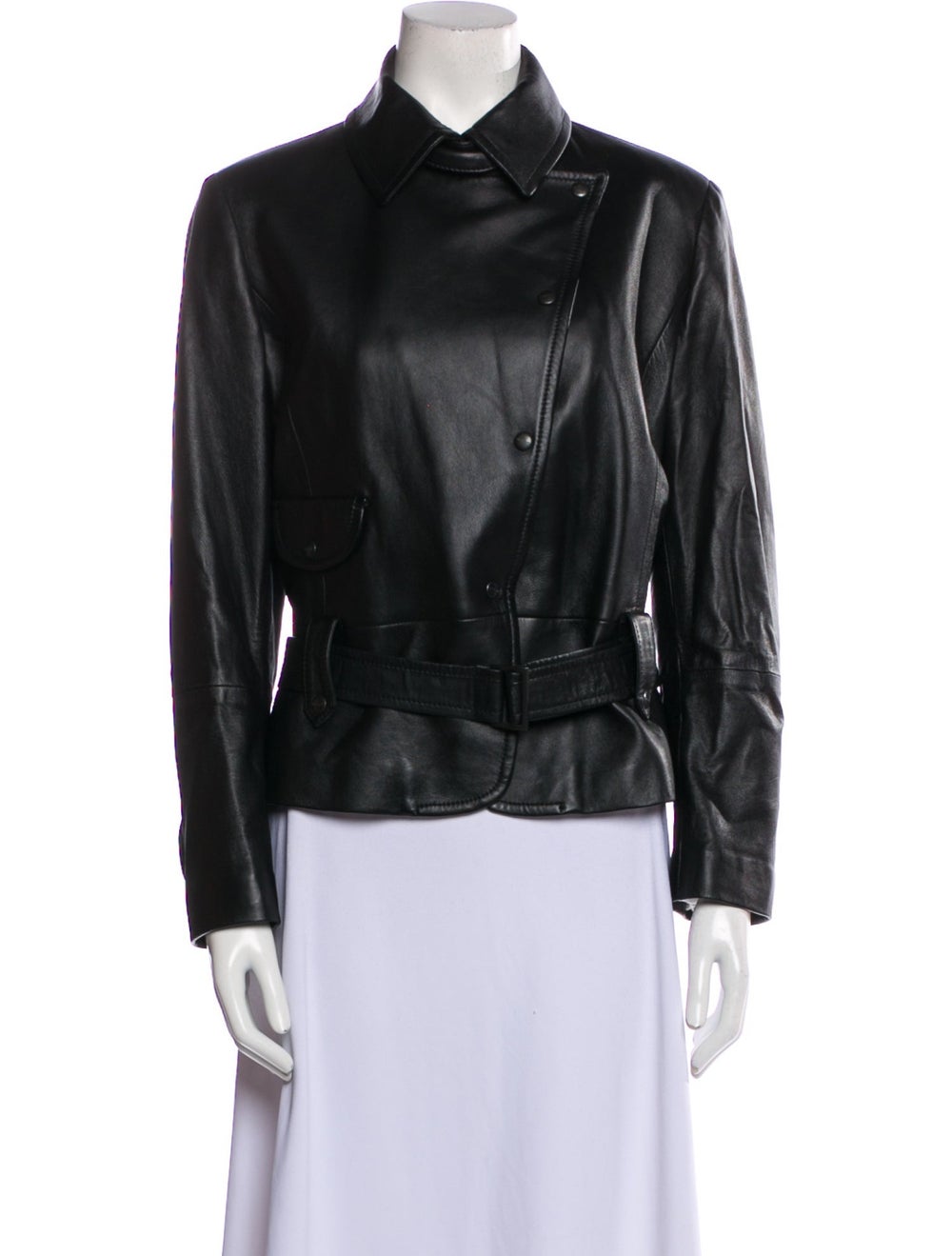 Max Mara Leather Biker Jacket - Black Jackets, Clothing - MMA153348 ...