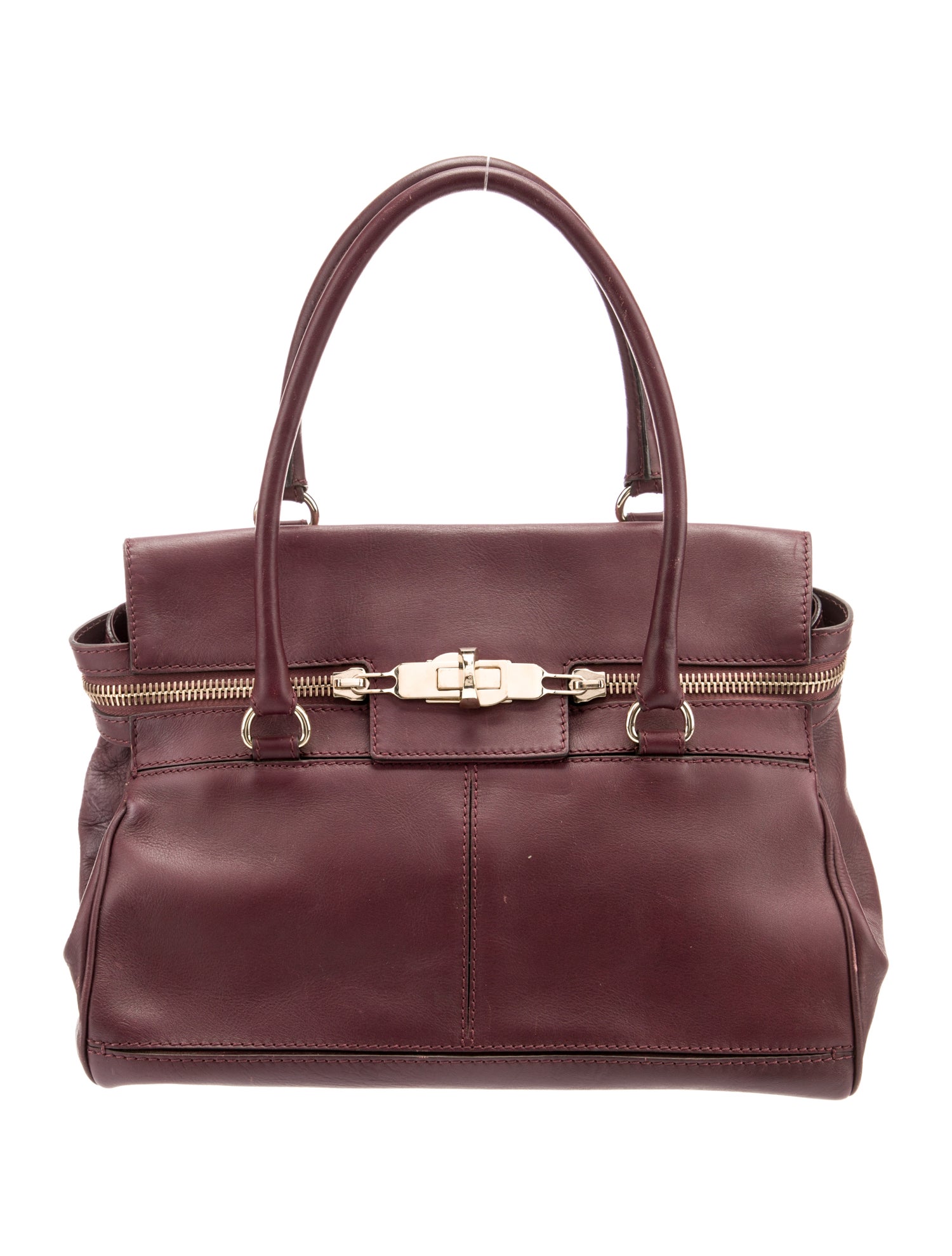 Max Mara Leather Shoulder Bag - Burgundy Shoulder Bags, Handbags ...