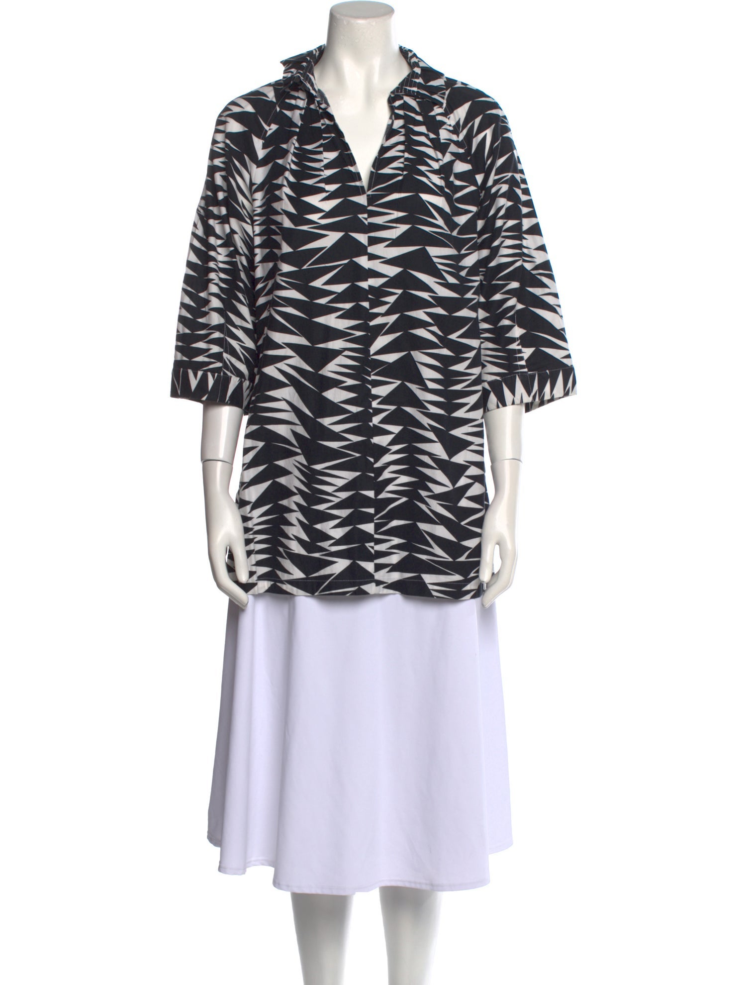 Max Mara Printed Three-Quarter Sleeve Tunic - Neutrals Tops, Clothing ...