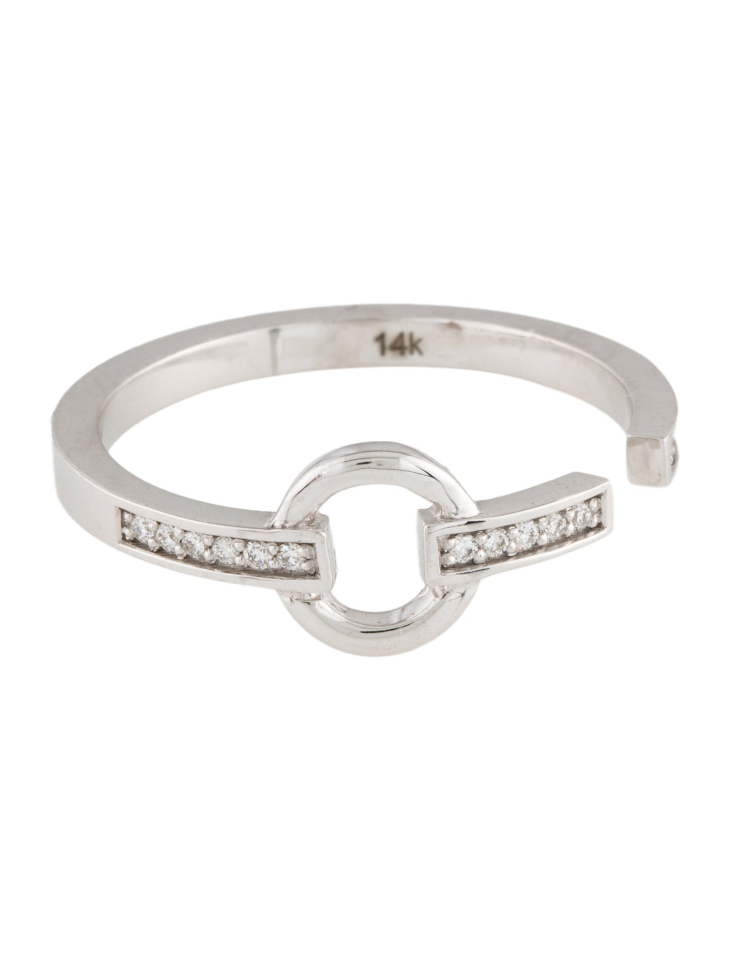 Michael M 14K Diamond Enso Buckle Ring - Rhodium-Plated 14K White Gold ...