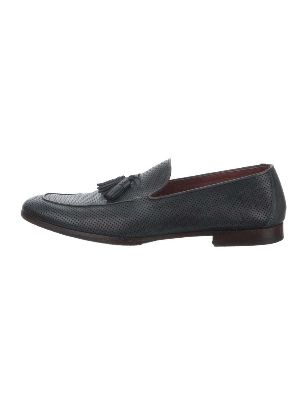Magnanni Leather Tassel Accents Loafers - Black Flats, Shoes - MNN23647 ...