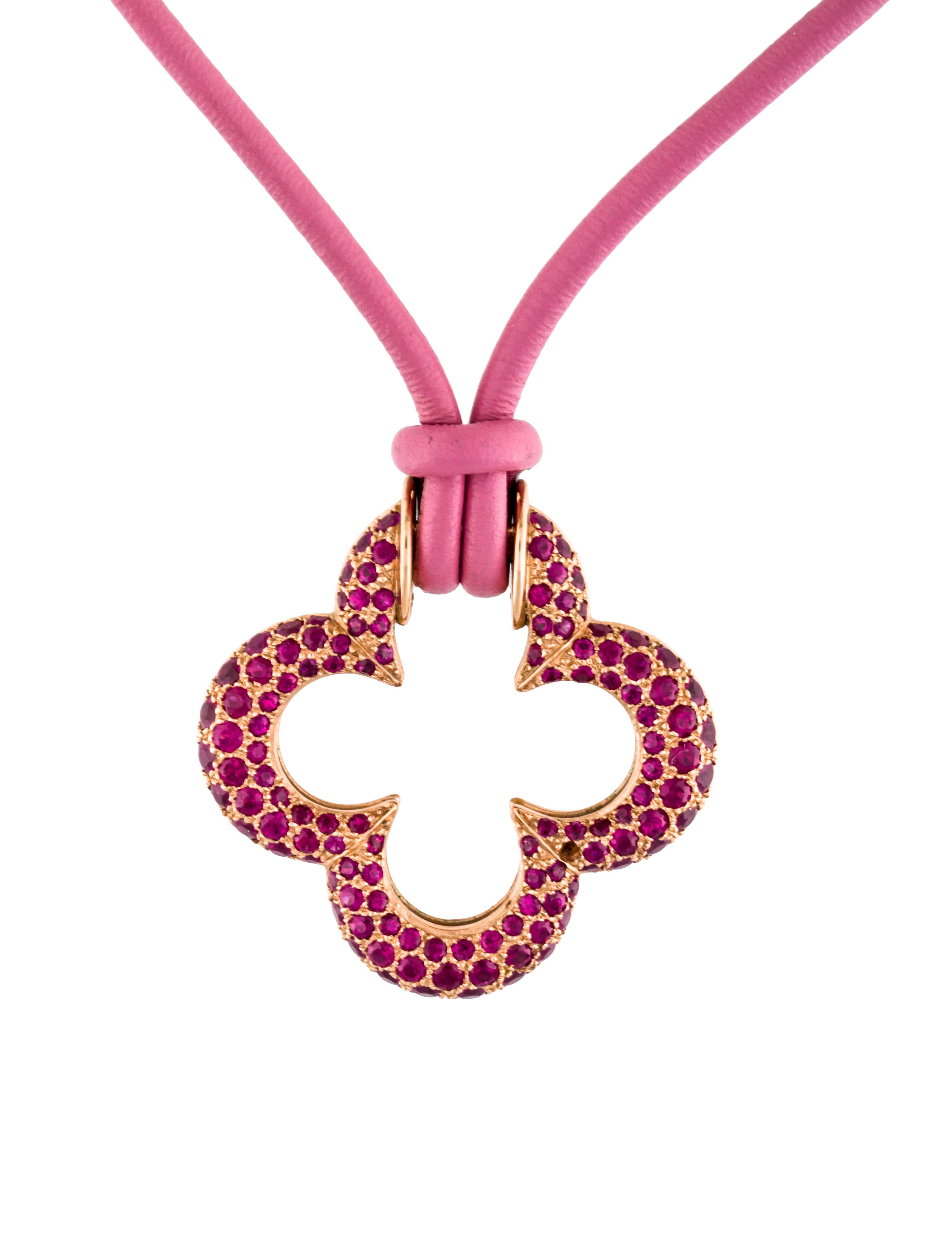 Mouawad x Heidi Klum Ruby Clover Choker Necklace - 18K Rose Gold Choker ...