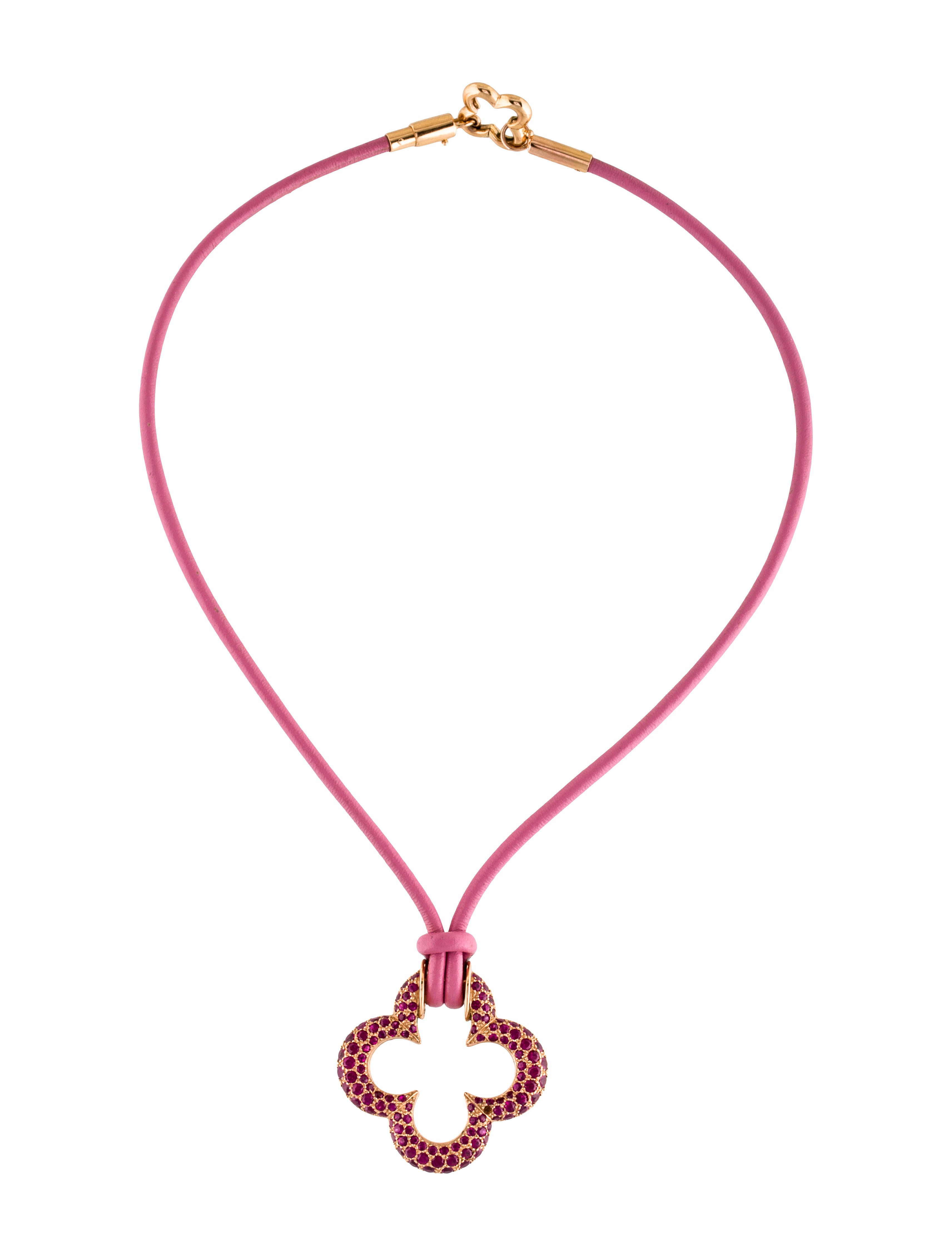 Mouawad x Heidi Klum Ruby Clover Choker Necklace - 18K Rose Gold Choker ...