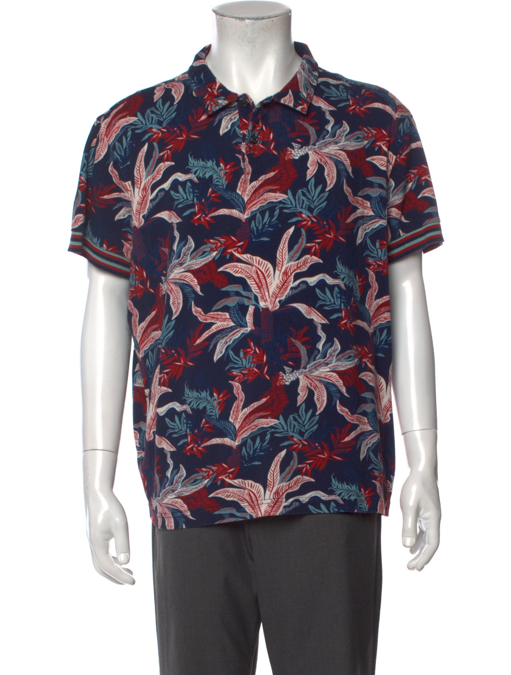 Lanvin Mesh Layered Polo Shirt - Grey Polos, Clothing - LAN61084 | The ...