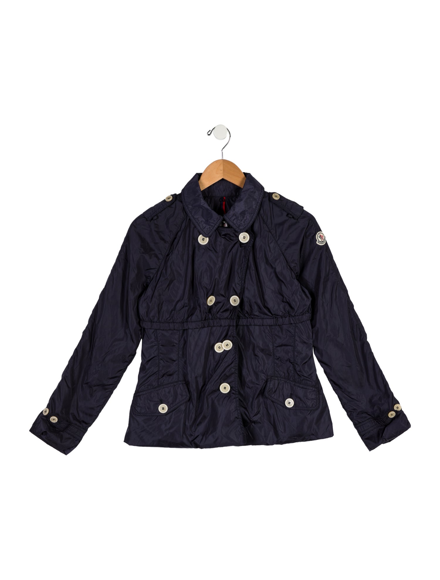 Moncler Girls' Solid Hooded Jacket - Blue Sizes 7-16, Girls - MOC115973 ...