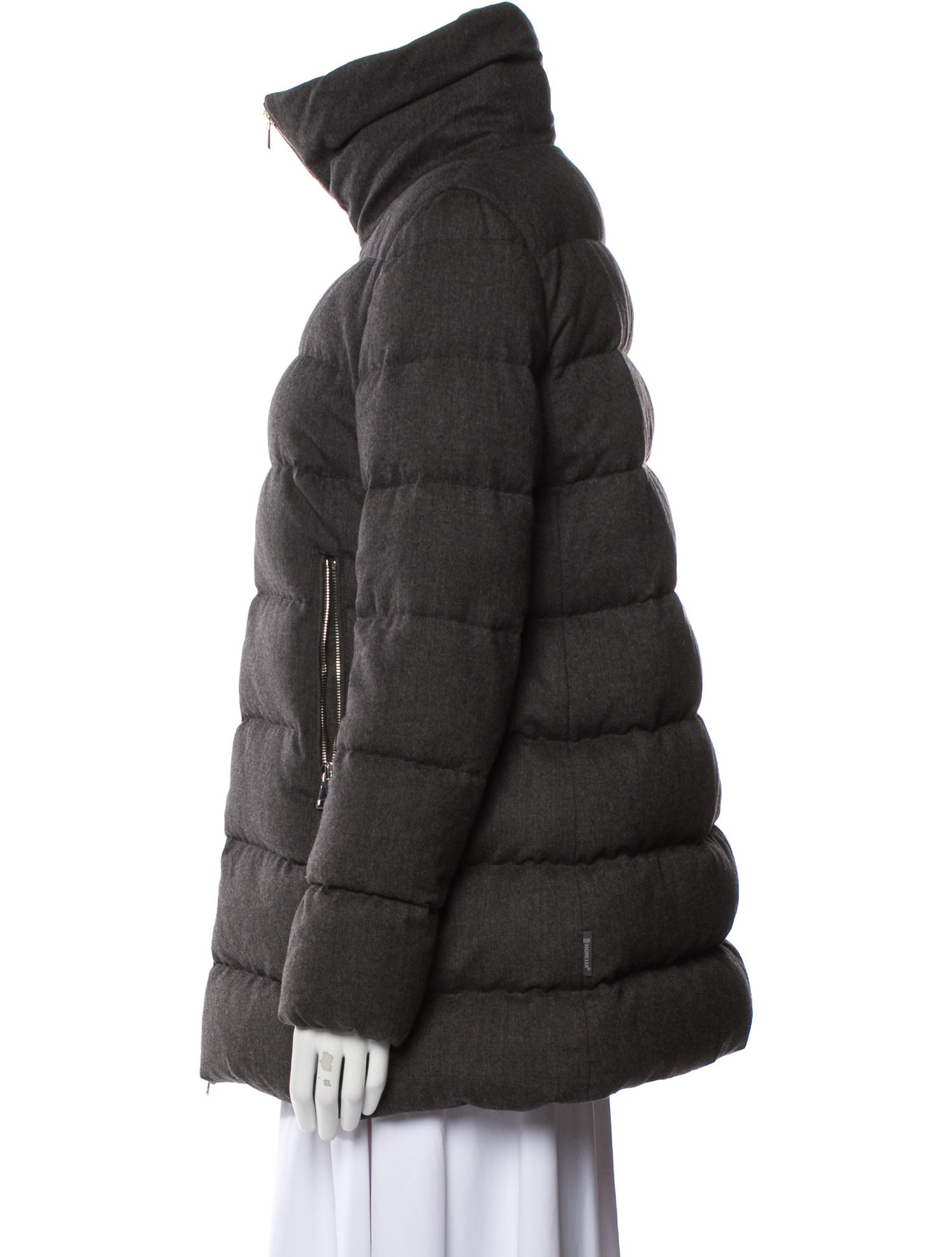 Moncler Virgin Wool Down Jacket - Grey Jackets, Clothing - MOC118174 ...