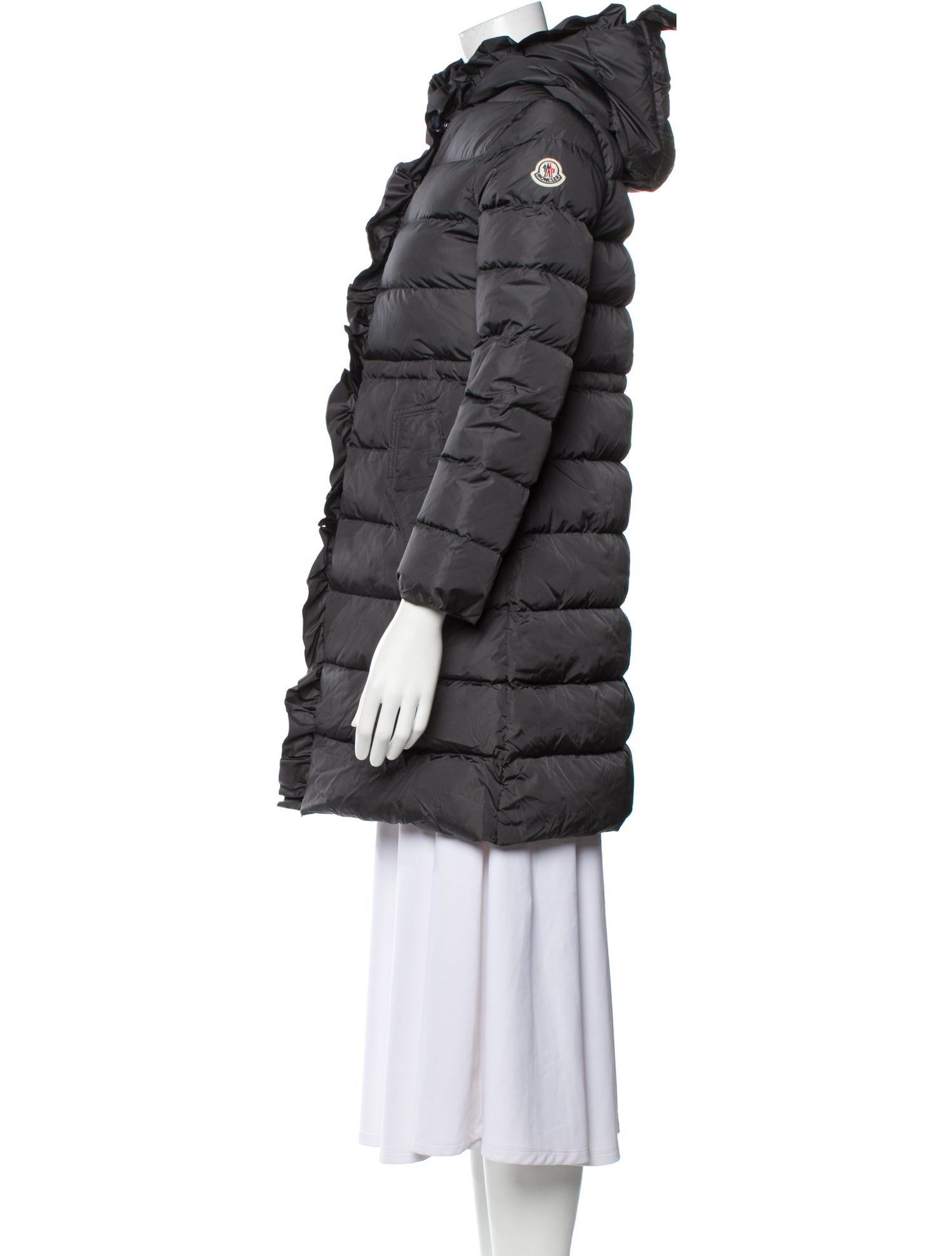 Moncler Girls' Ruffle Trim Down Coat w/ Tags - Black Sizes 7-16, Girls ...