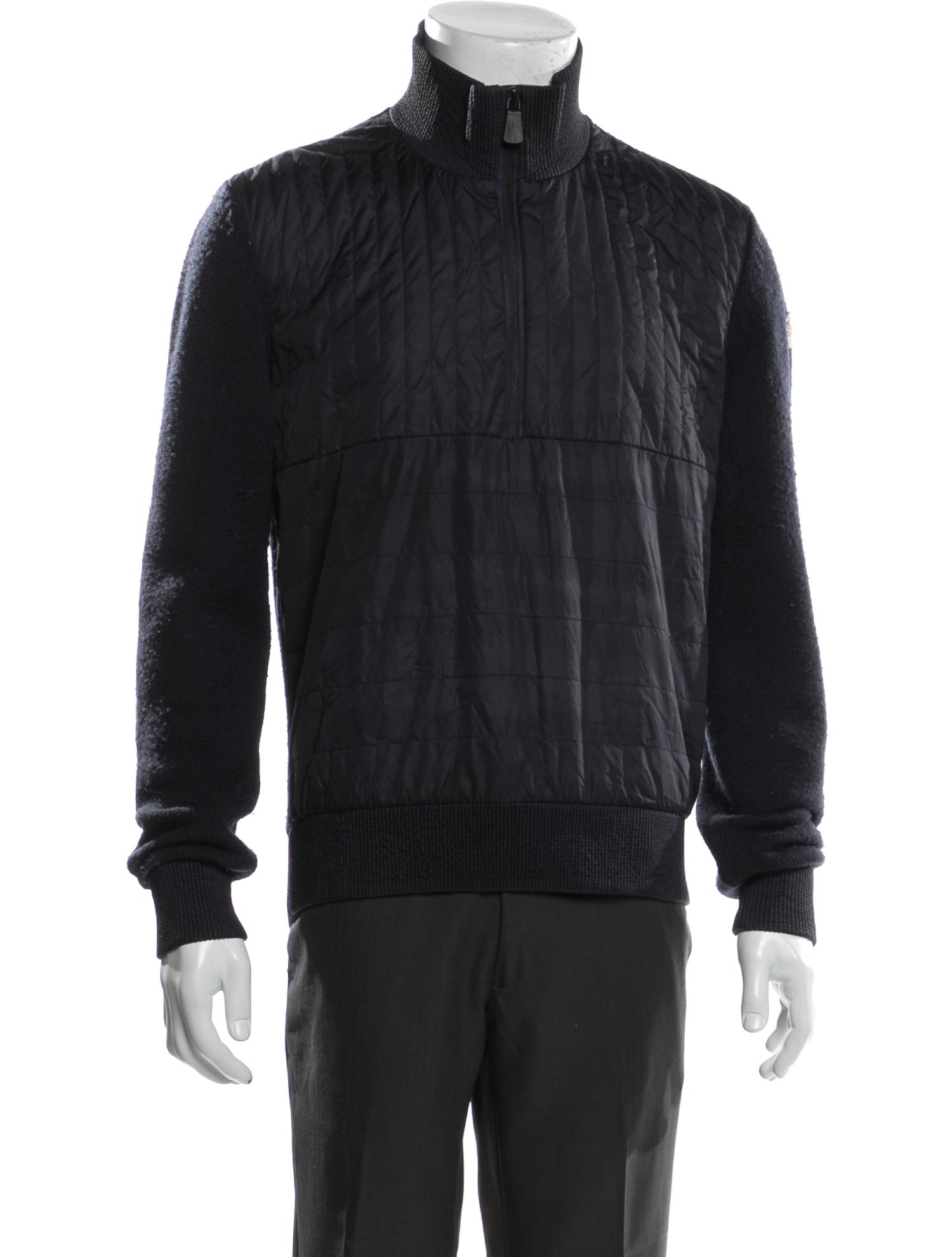 Moncler Turtleneck Long Sleeve Pullover - Blue Sweaters, Clothing ...