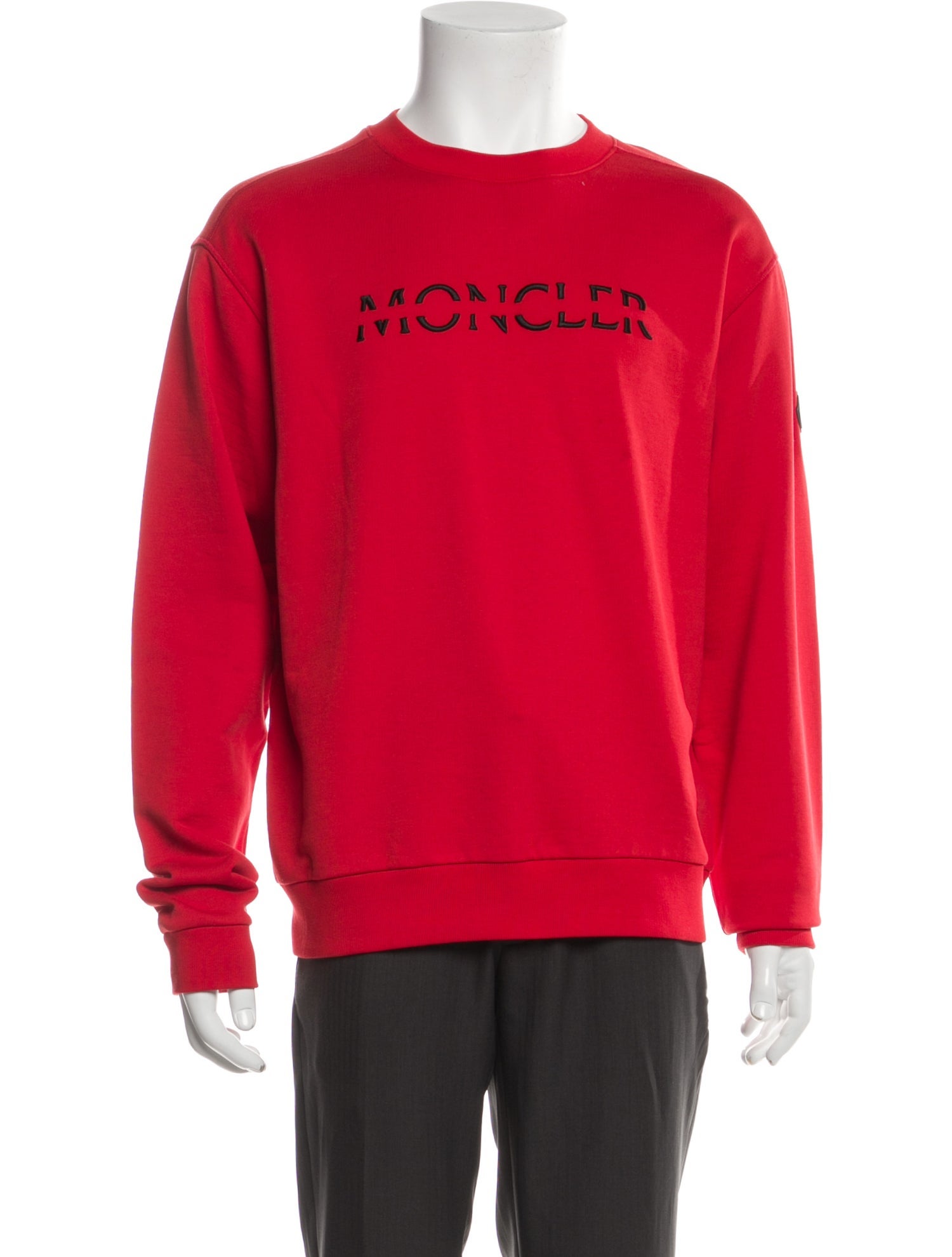 Moncler Graphic Print Crew Neck Pullover - Red Sweaters, Clothing ...