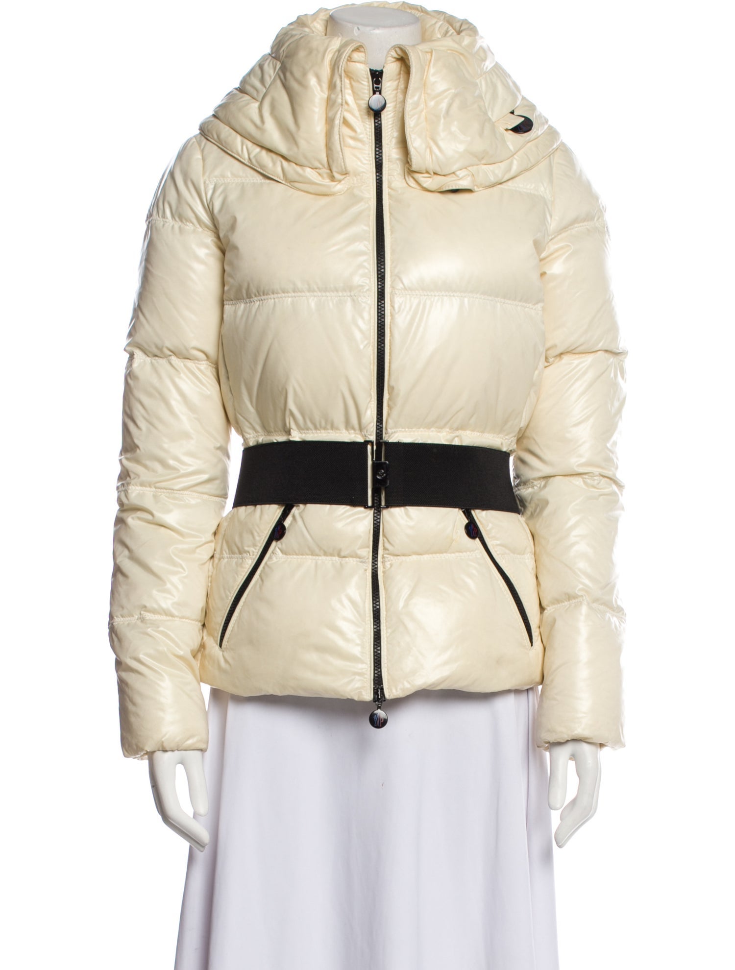 Moncler Colorblock Pattern Down Jacket - Neutrals Jackets, Clothing ...