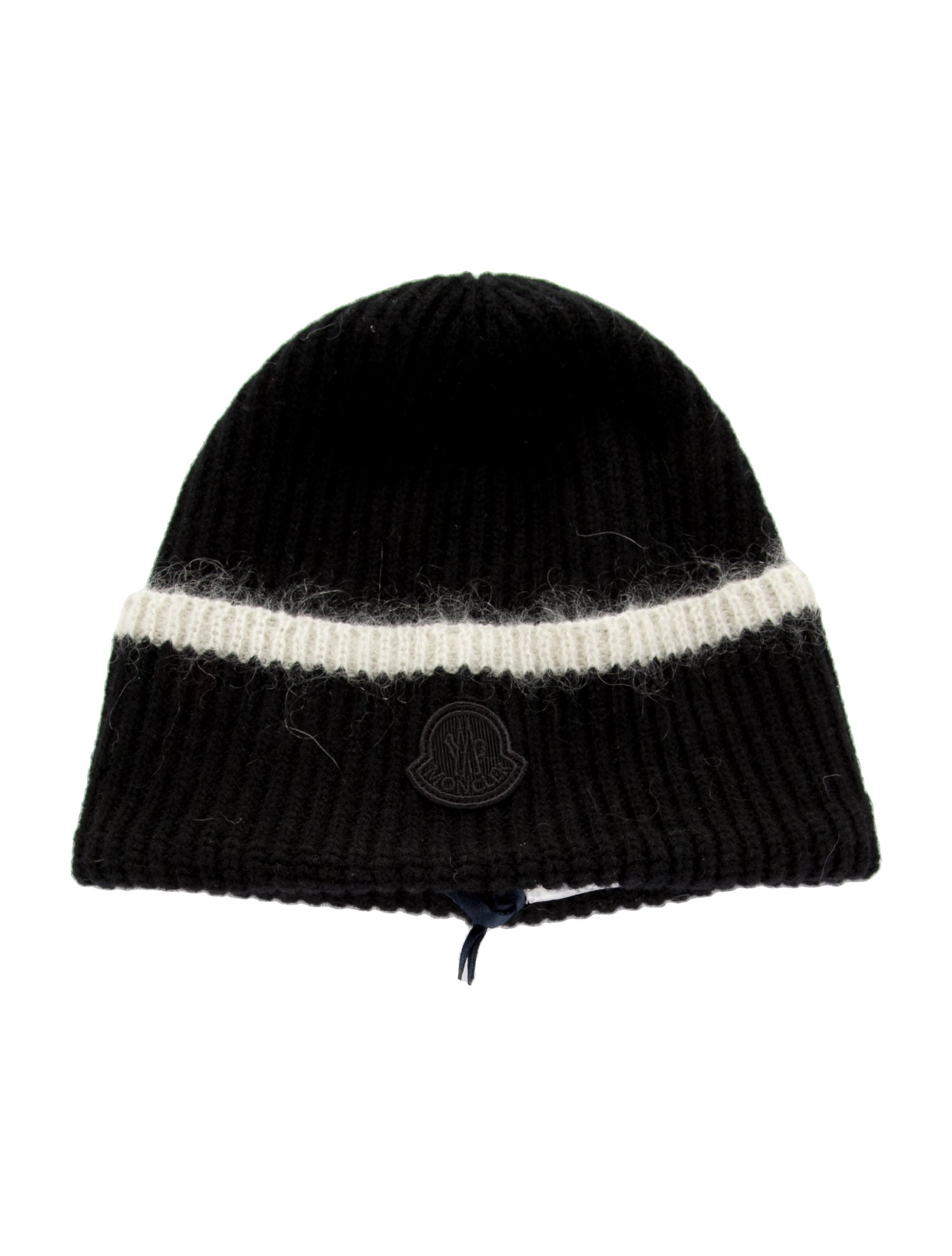 Moncler Virgin Wool Logo Beanie w/ Tags - Black Hats, Accessories ...