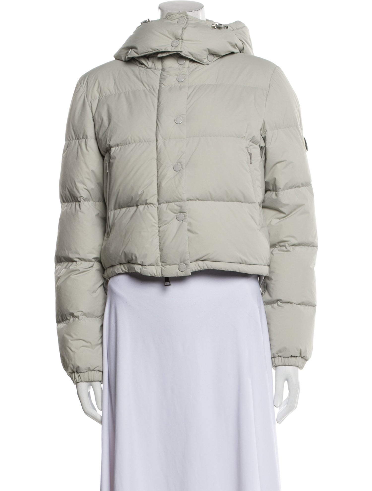 Moncler Colorblock Pattern Down Jacket - Neutrals Jackets, Clothing ...