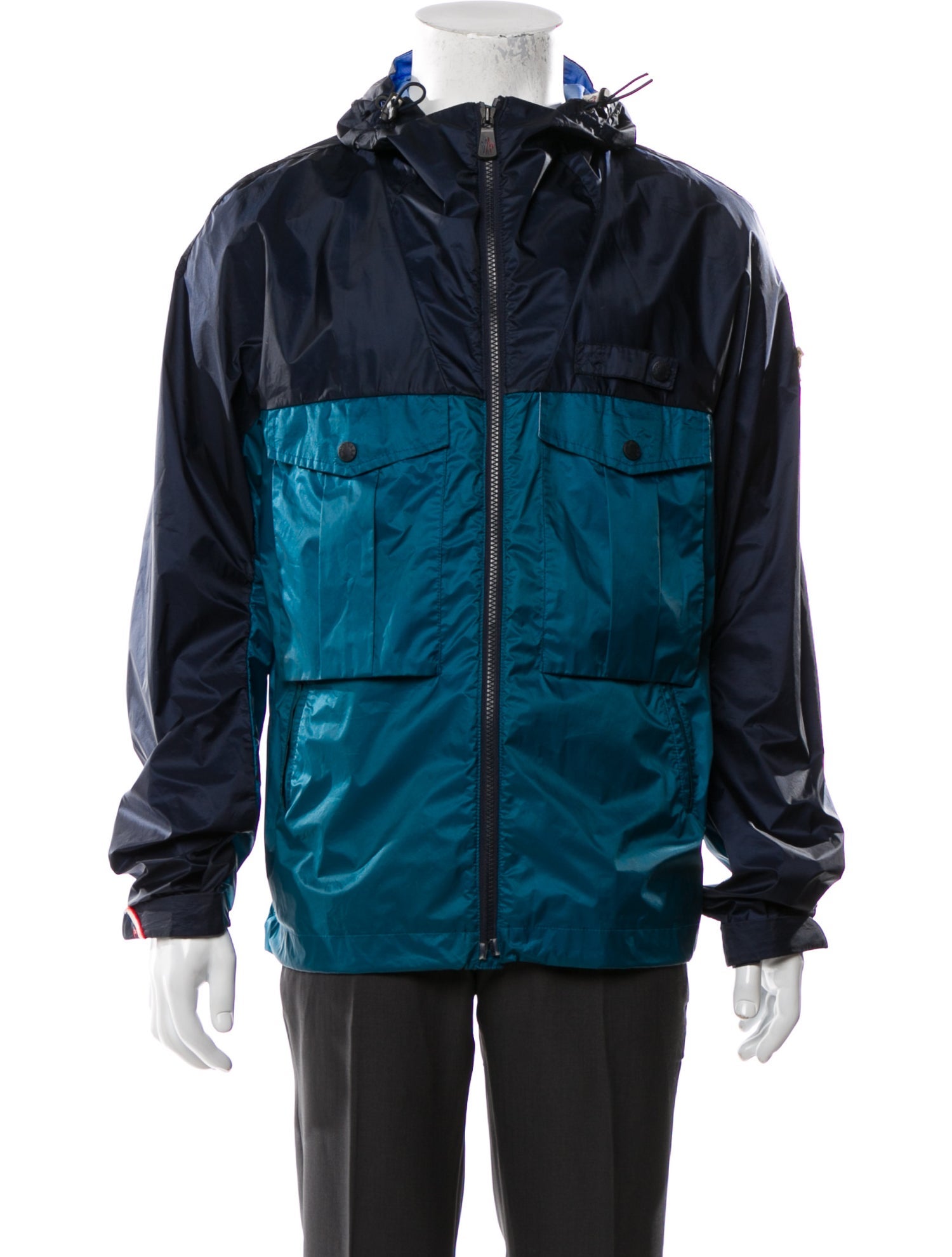 Moncler Grenoble Colorblock Pattern Windbreaker - Blue Outerwear ...