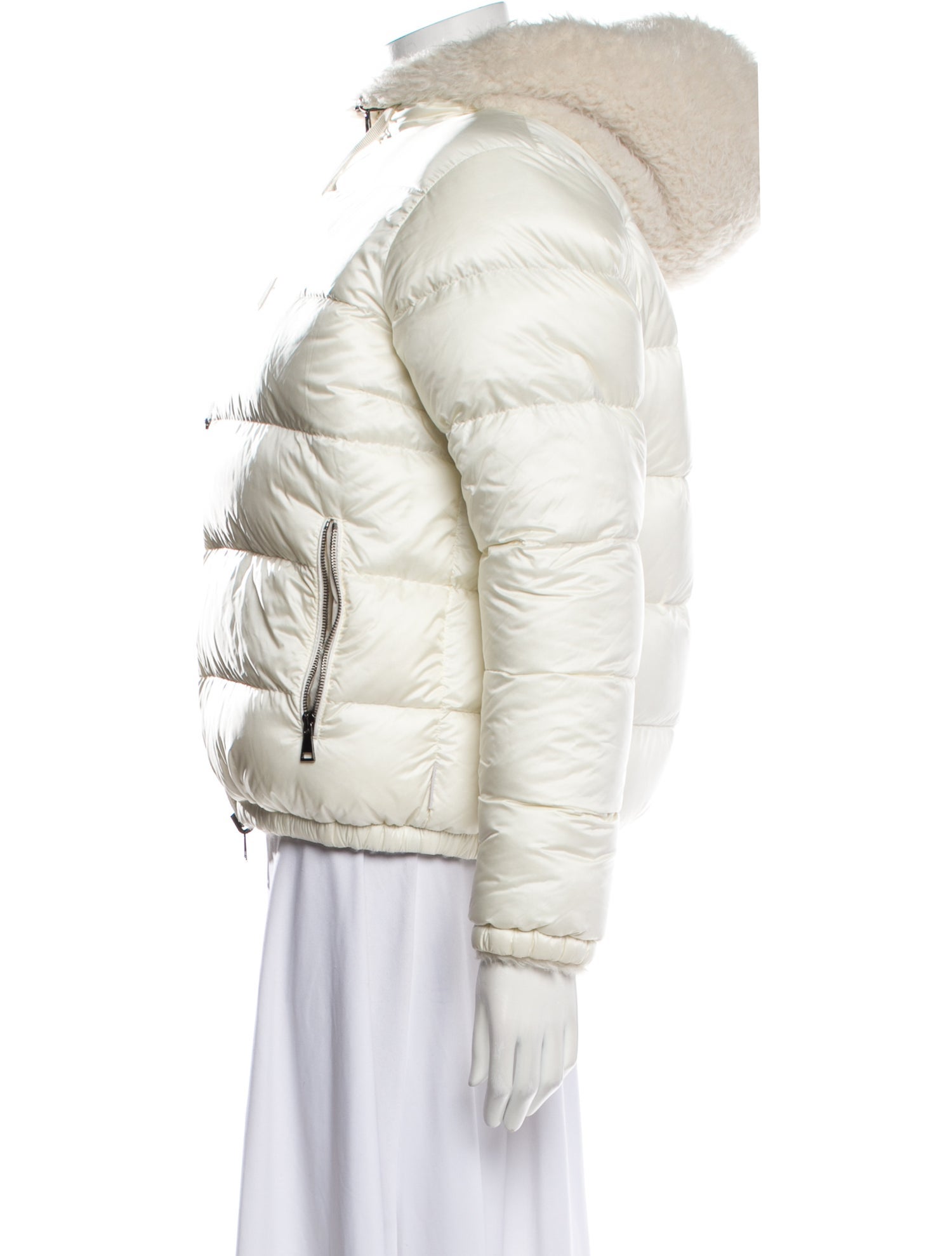 Moncler Colorblock Pattern Down Jacket - Neutrals Jackets, Clothing ...