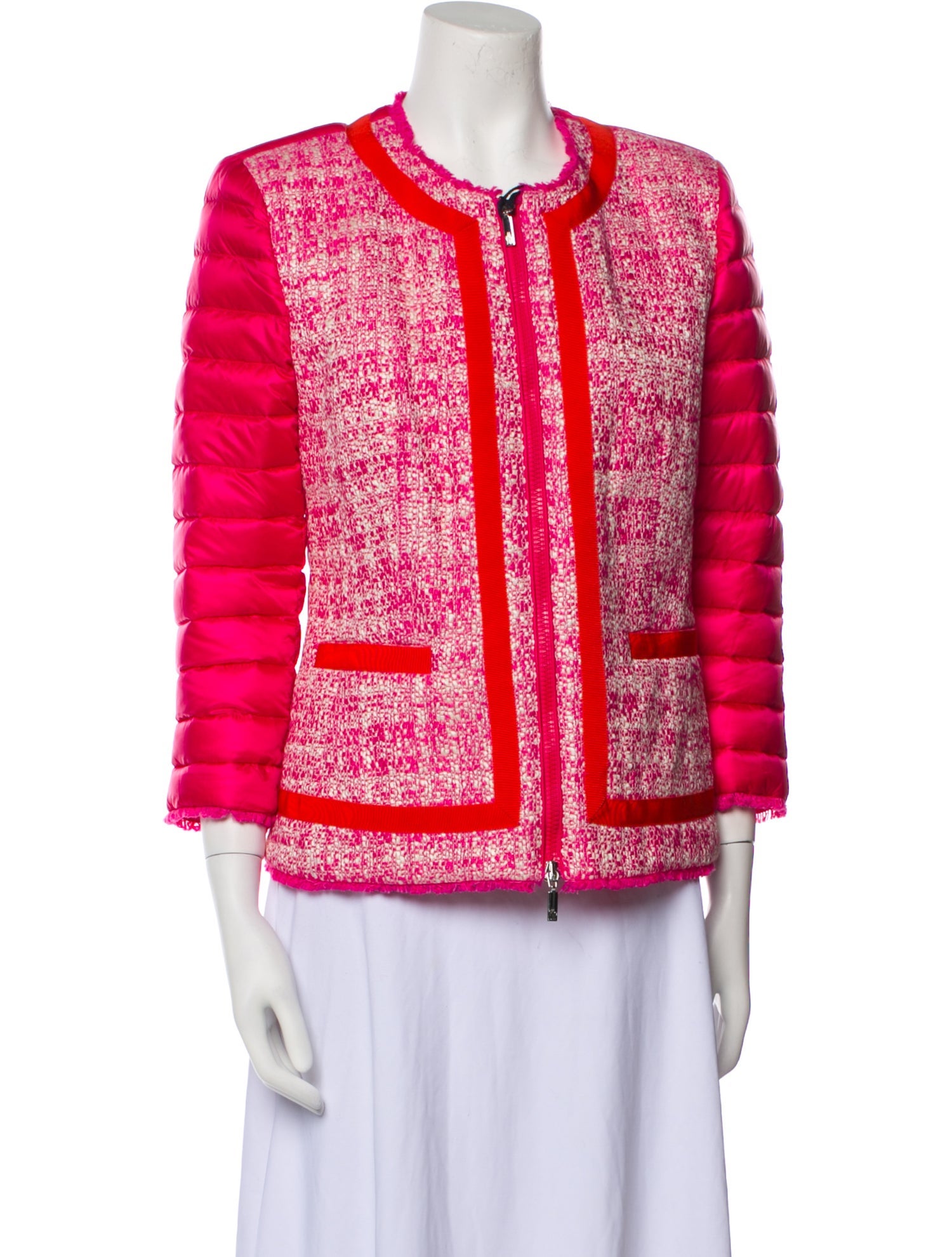 Moncler Tweed Pattern Evening Jacket w/ Tags - Pink Jackets, Clothing ...