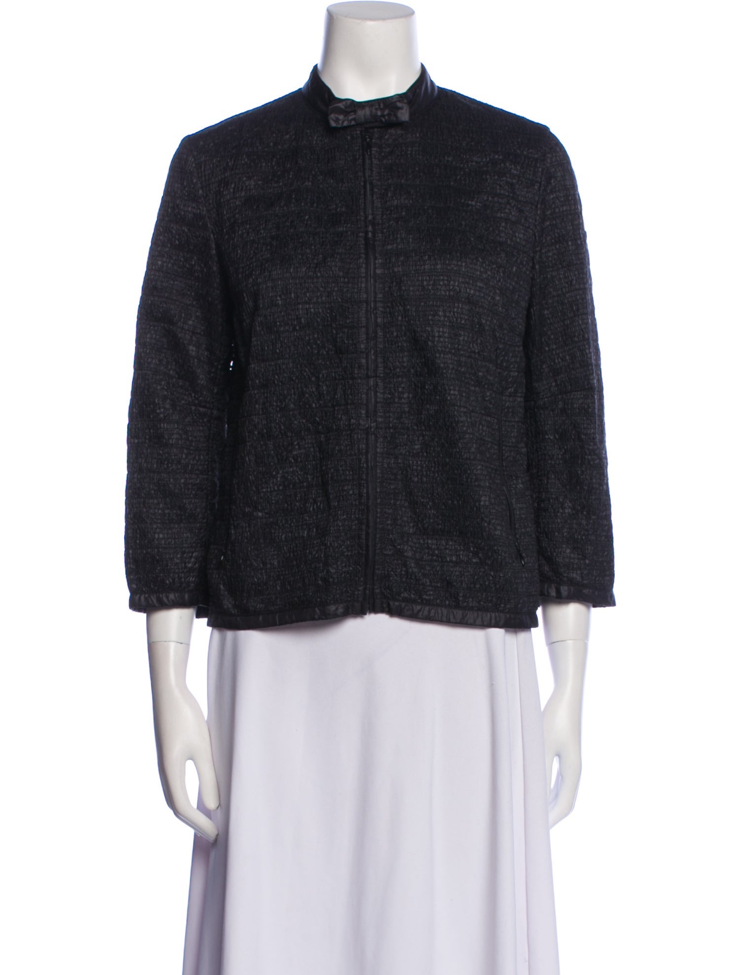 Moncler Tweed Pattern Jacket - Black Jackets, Clothing - MOC140826 ...