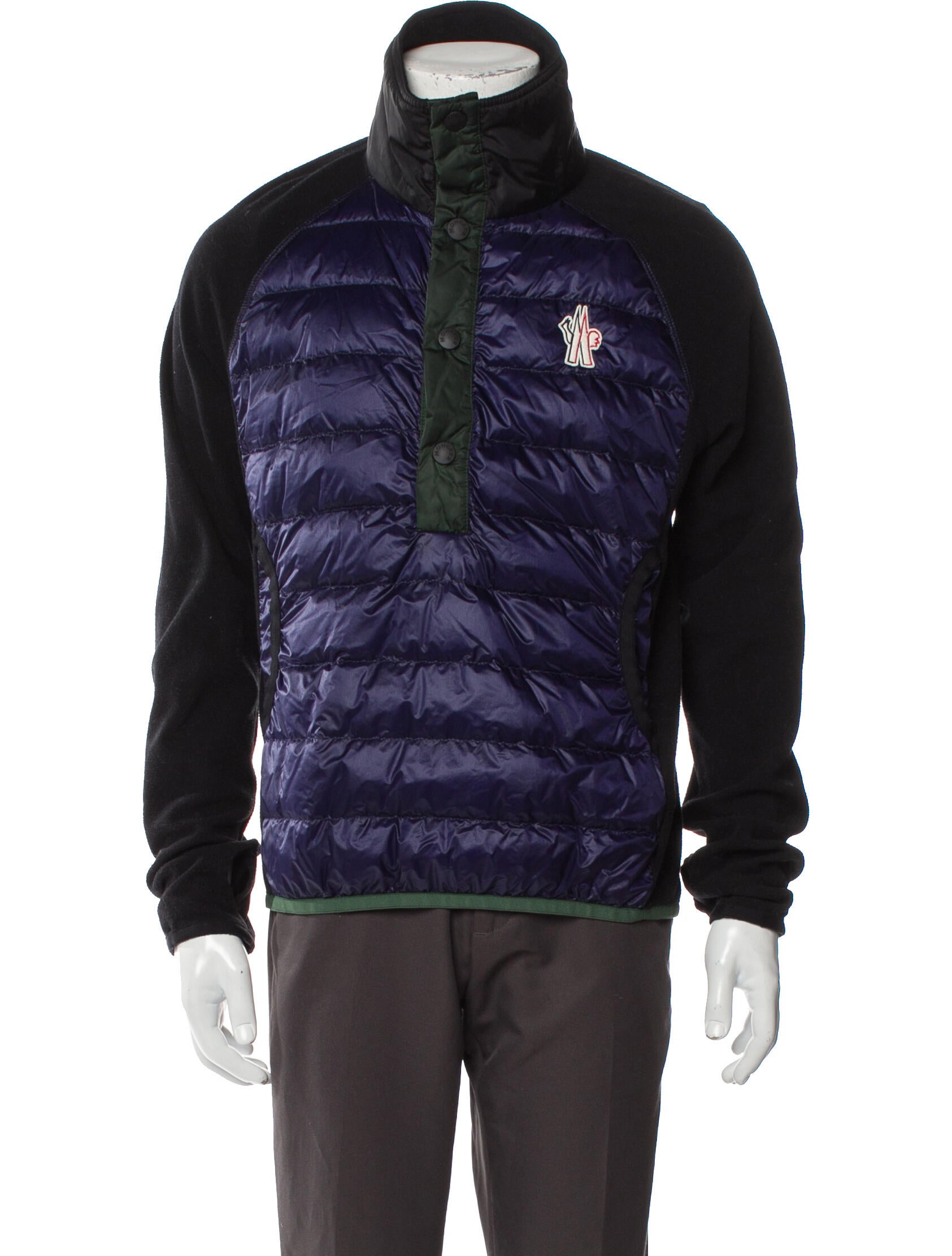 Moncler Colorblock Pattern Puffer Coat - Blue Outerwear, Clothing ...