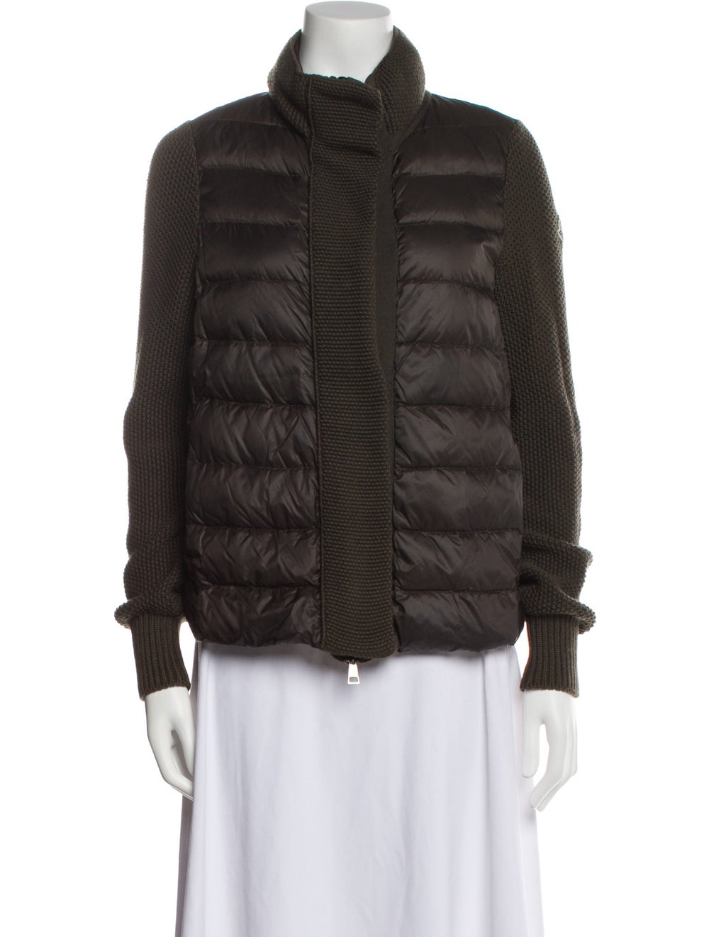 Moncler Down Jacket Green Quilted Pattern & Signature… - Gem