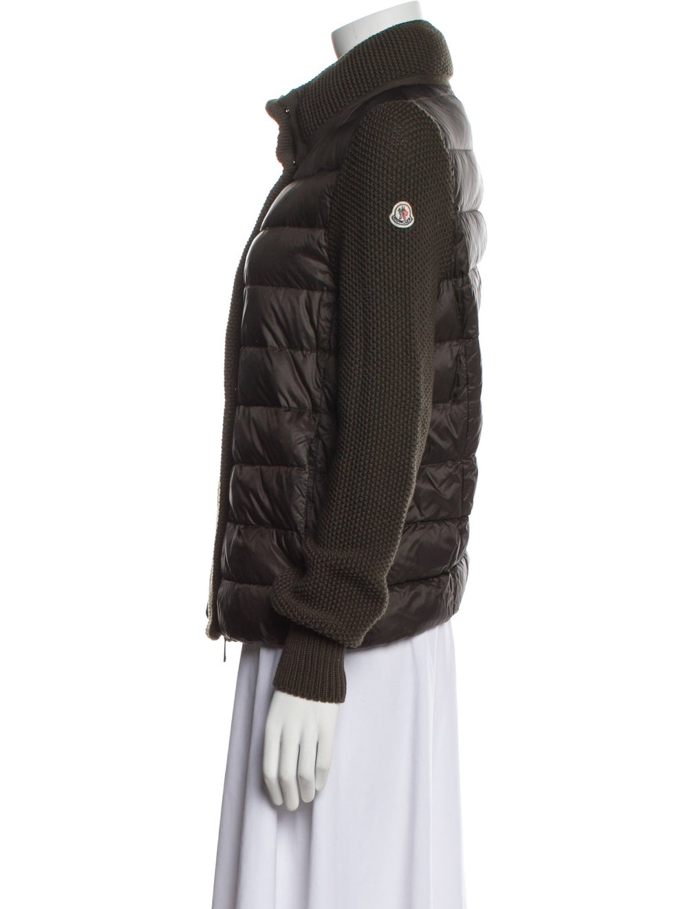 Moncler Down Jacket Green Quilted Pattern & Signature… - Gem
