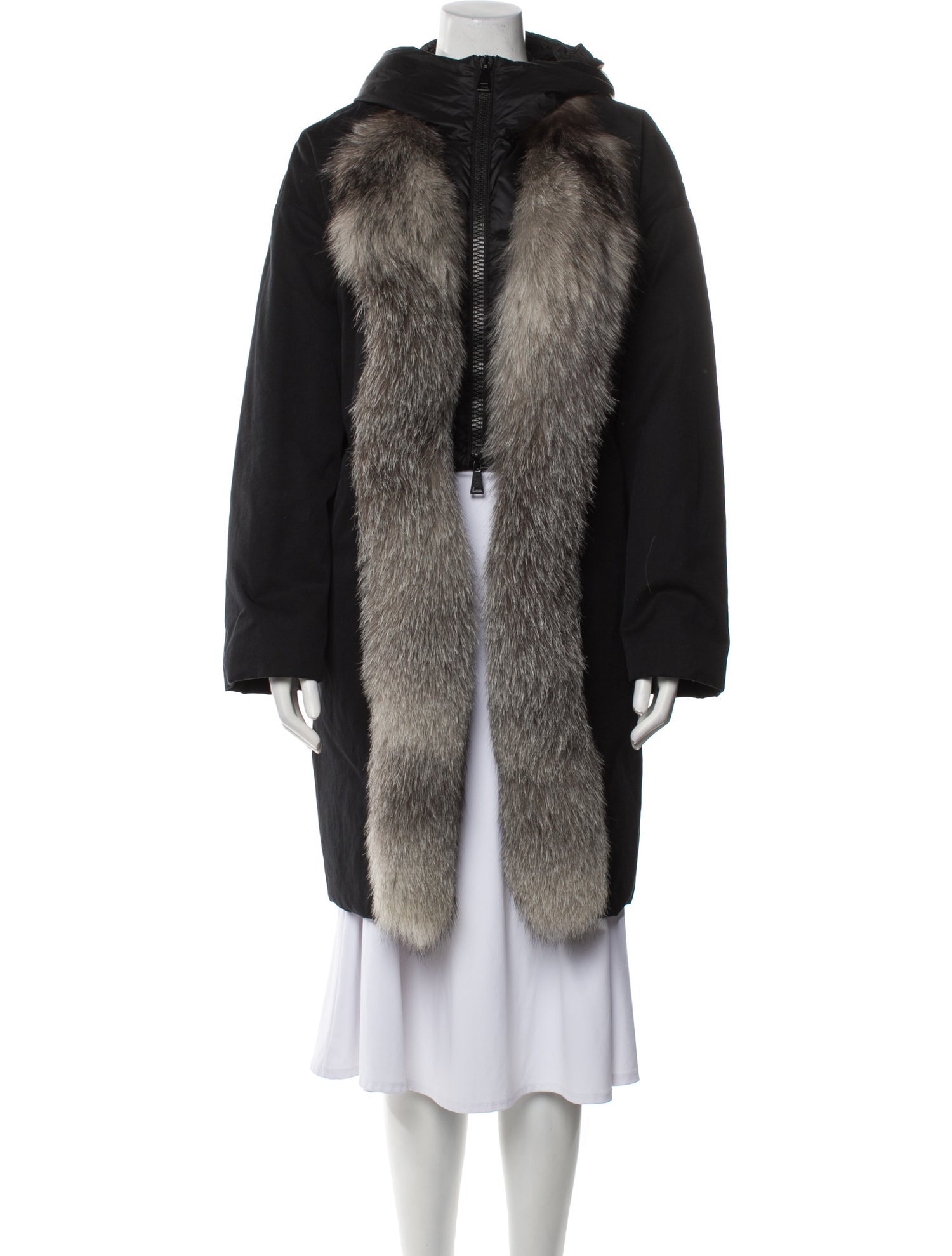 Moncler Faux Fur Coat - Black Coats, Clothing - MOC155231 | The RealReal
