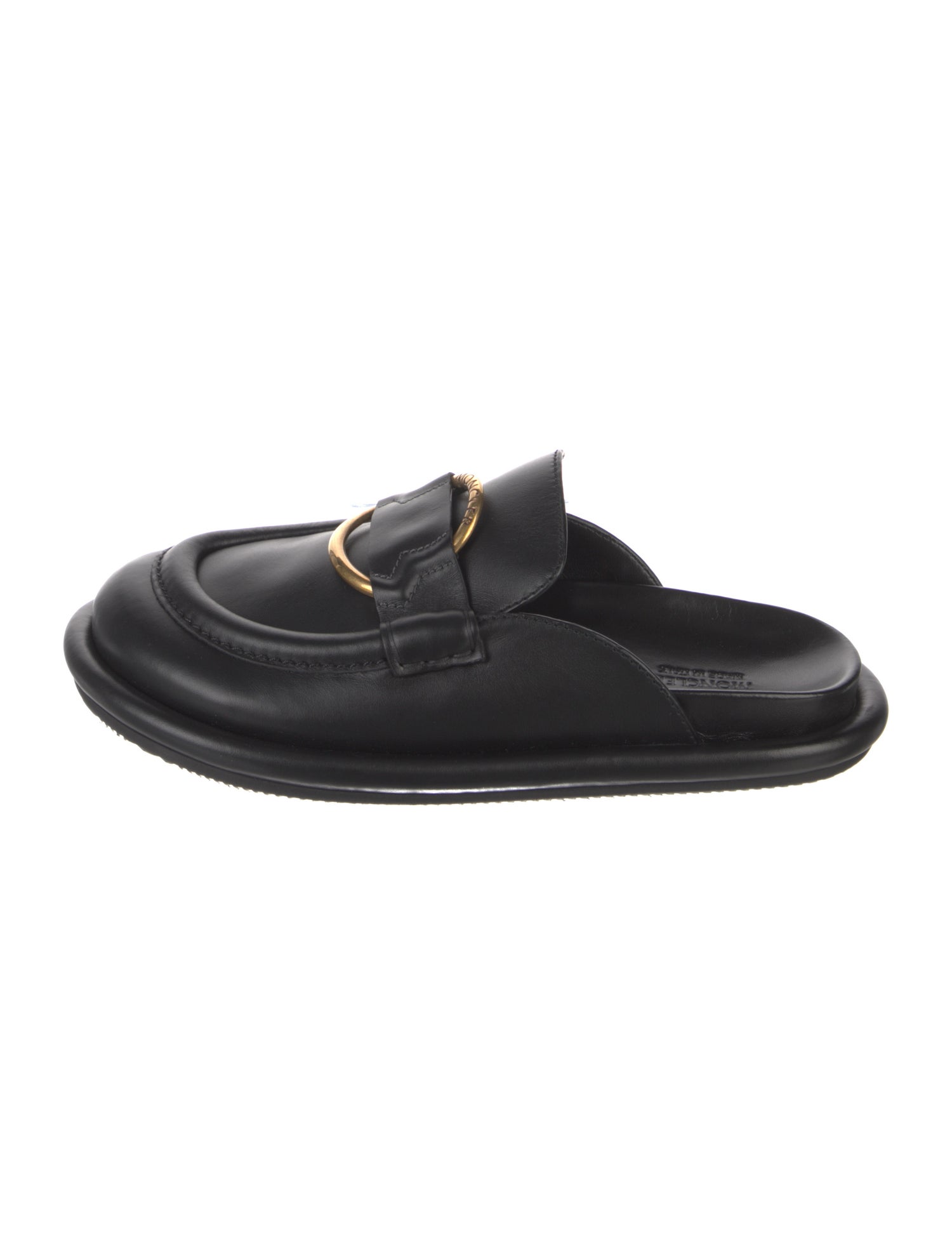 Moncler Leather Mules - Black Flats, Shoes - MOC159409 | The RealReal