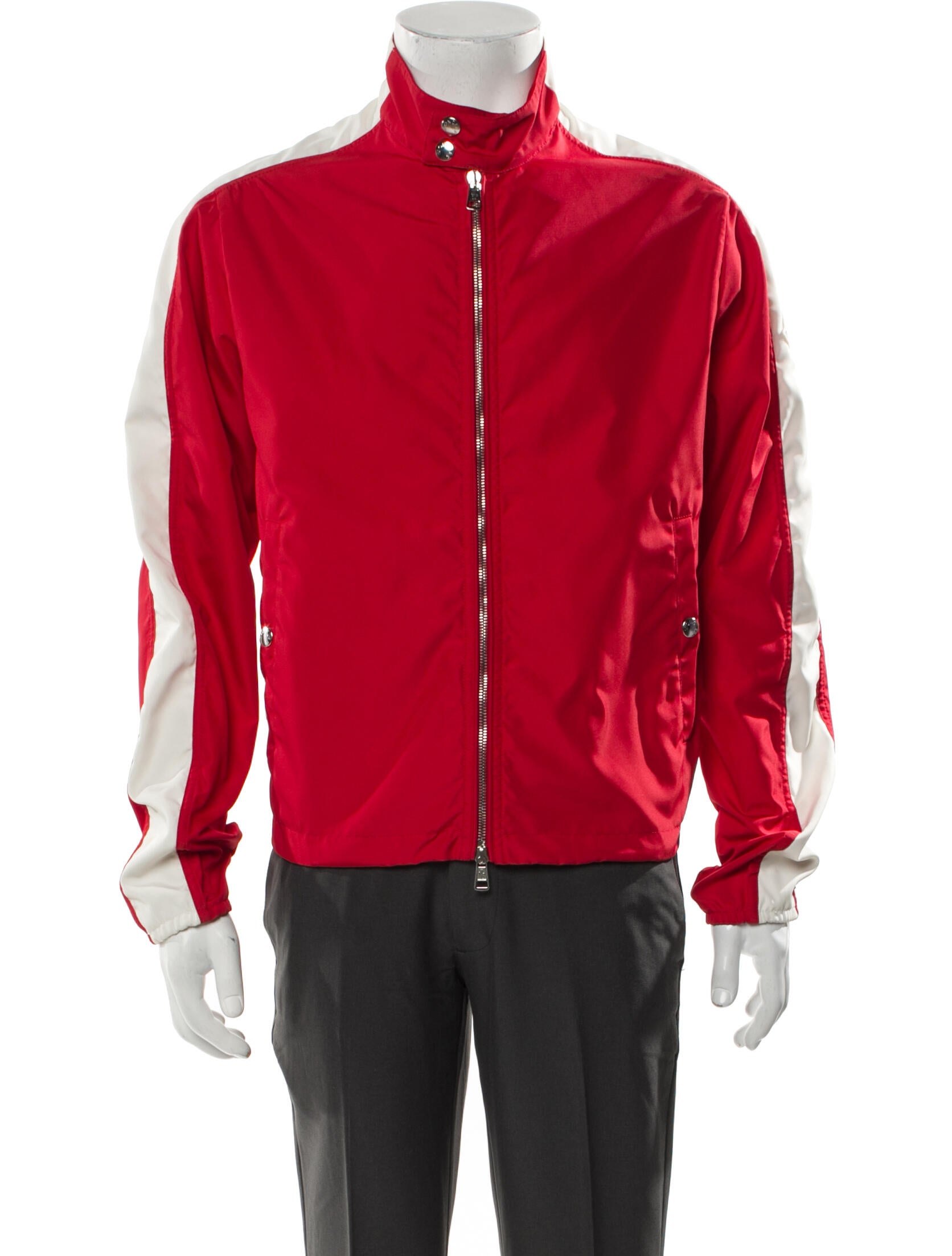Moncler Colorblock Pattern Windbreaker - Red Outerwear, Clothing ...
