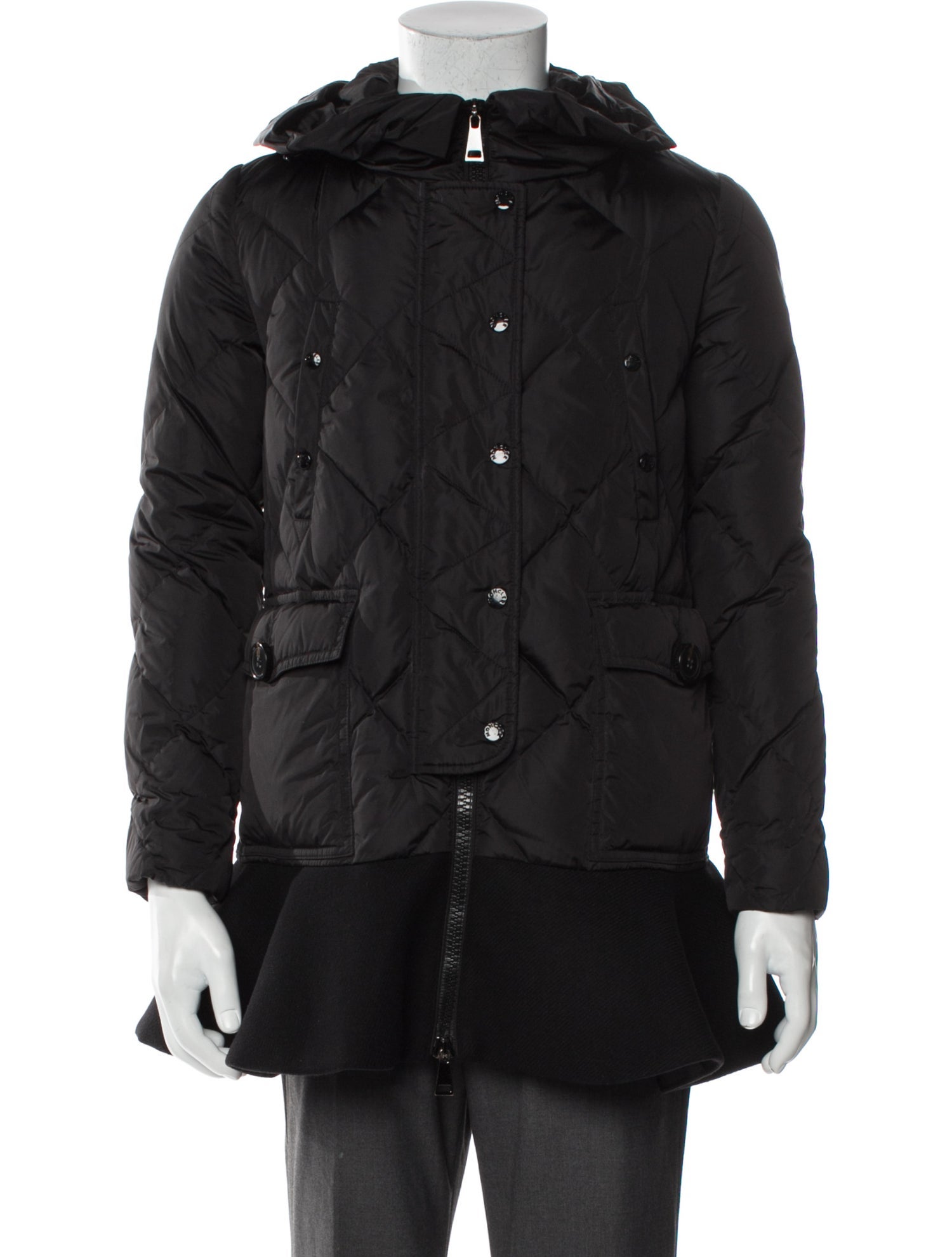 Moncler Quilted Pattern Puffer Coat - Black Outerwear, Clothing ...