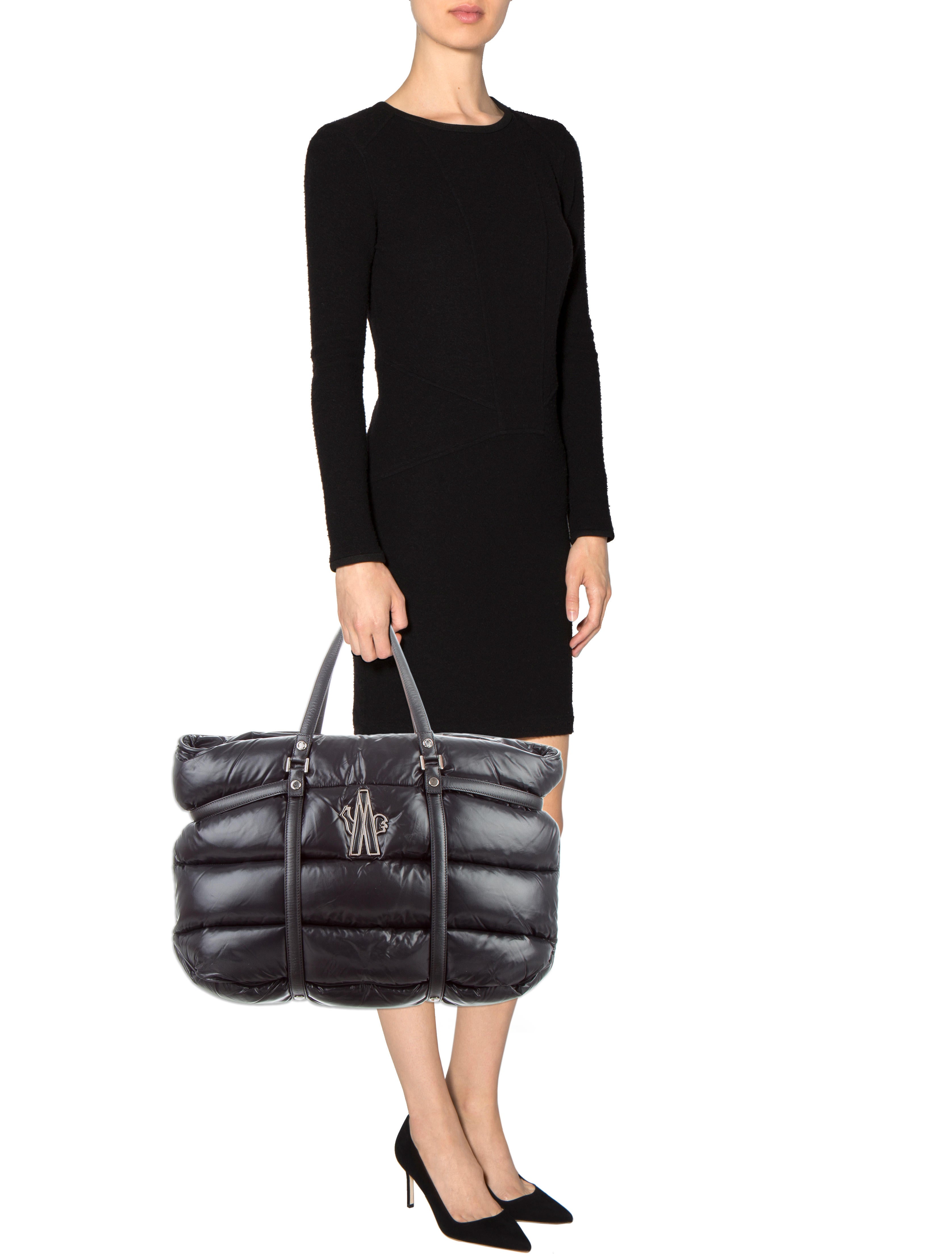 Moncler Leather-Trimmed Puffer Tote - Black Totes, Handbags - MOC25541 ...