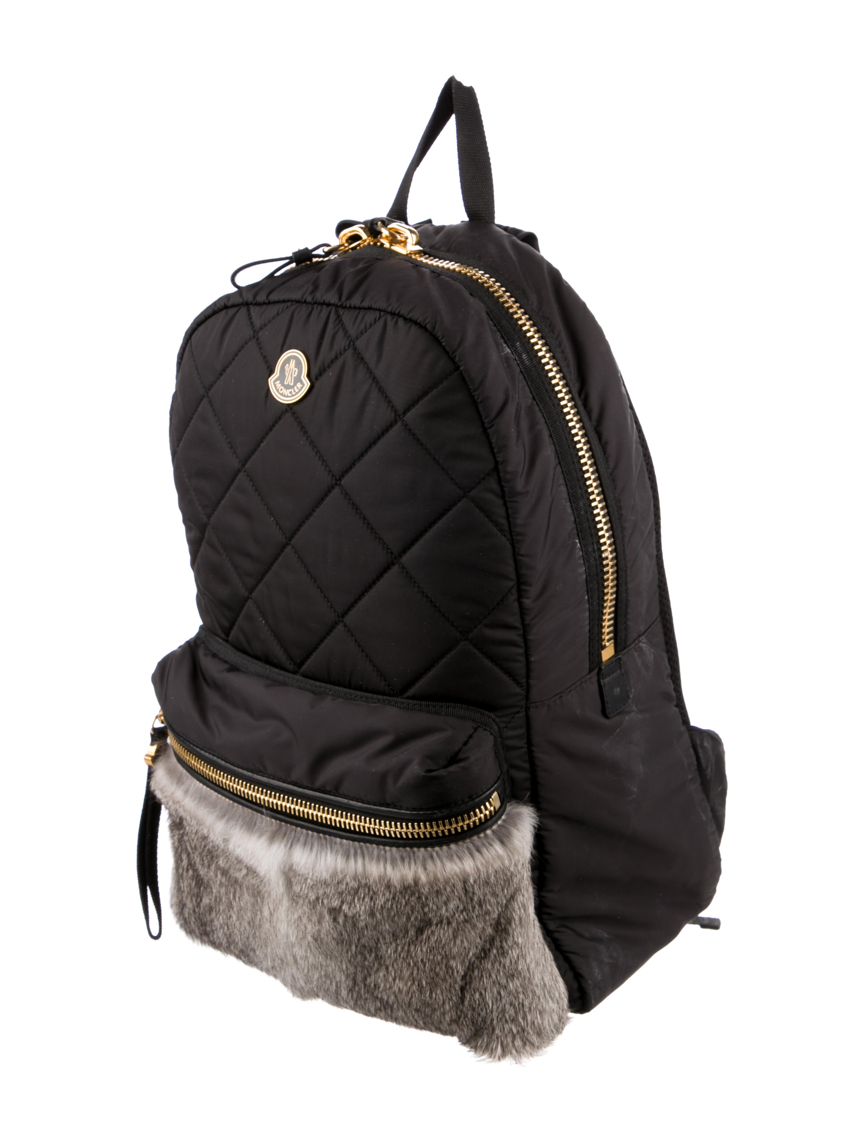 Moncler Nylon & Rabbit Fur Backpack - Black Backpacks, Handbags ...