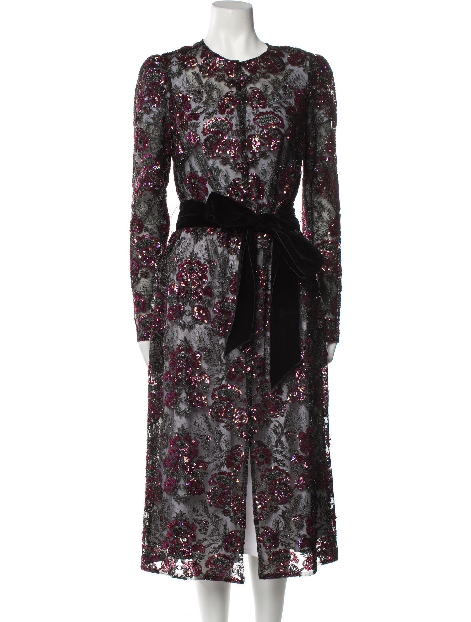 Monique Lhuillier Lace Pattern Trench Coat - Black Coats, Clothing ...