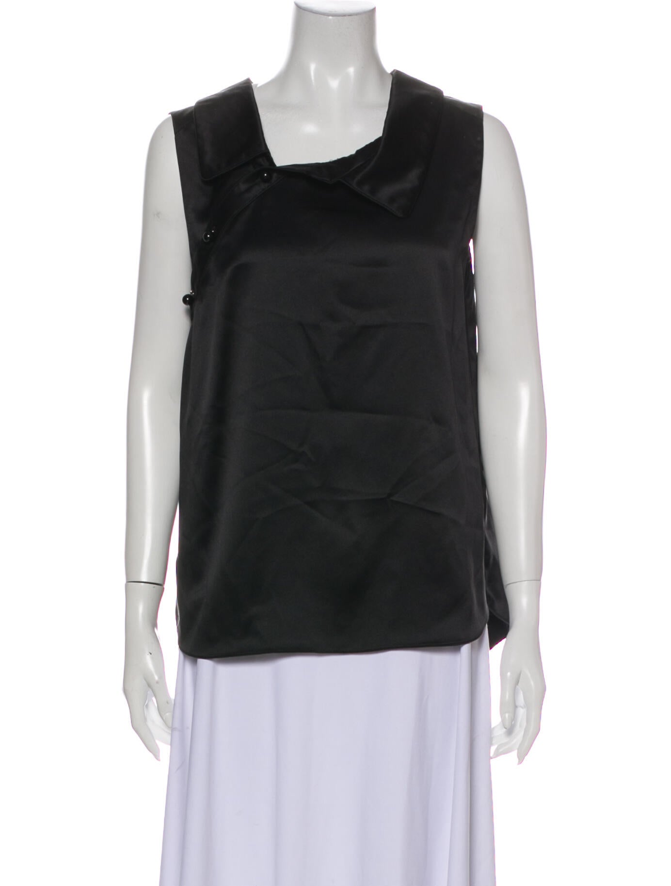Monse Silk Square Neckline Top - Black Tops, Clothing - MONSE23508 ...