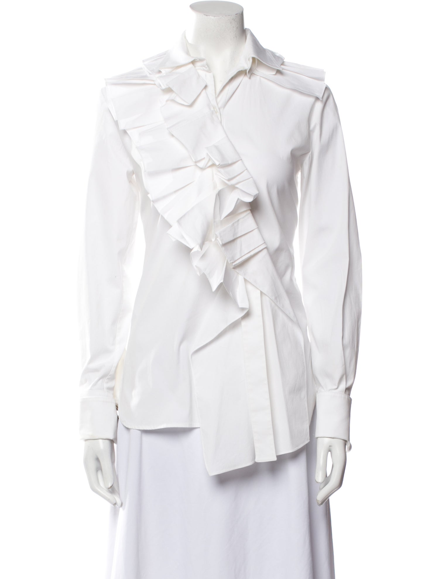 Monse Long Sleeve Button-Up Top - White Tops, Clothing - MONSE31529 ...