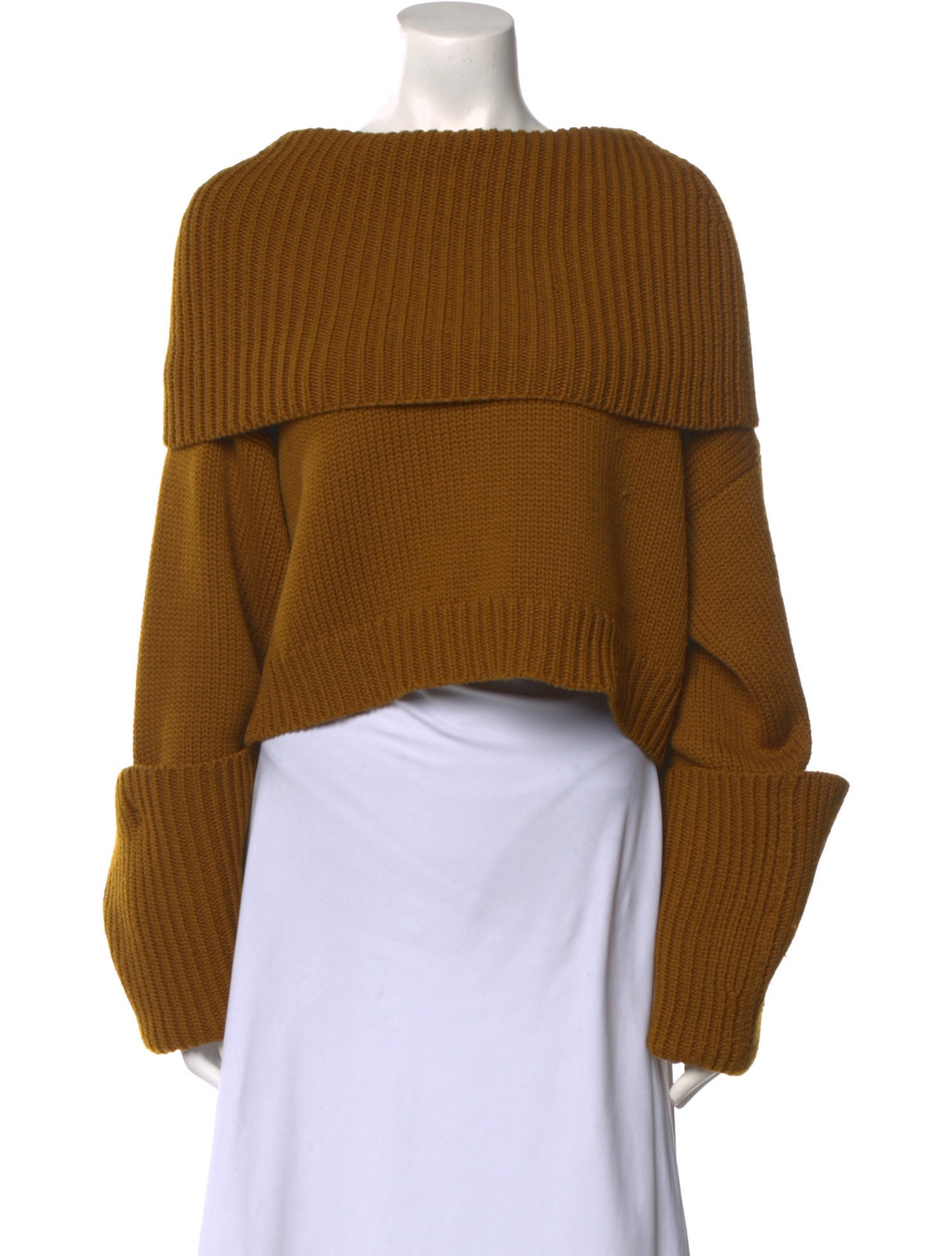 Monse Wool Off-The-Shoulder Sweater - Yellow Knitwear, Clothing ...