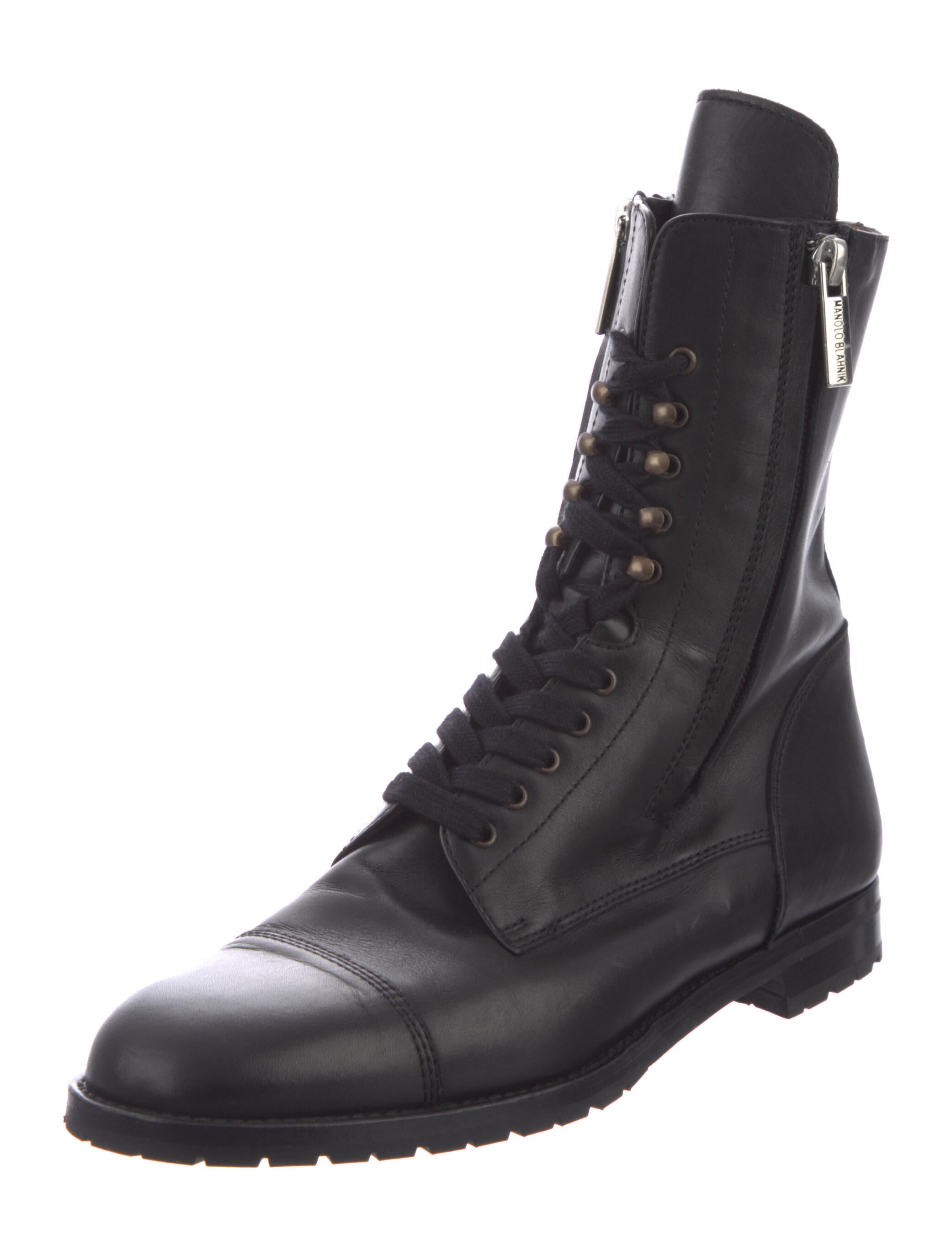 Manolo Blahnik Studded Boots - Black Boots, Shoes - MOO26188 | The RealReal