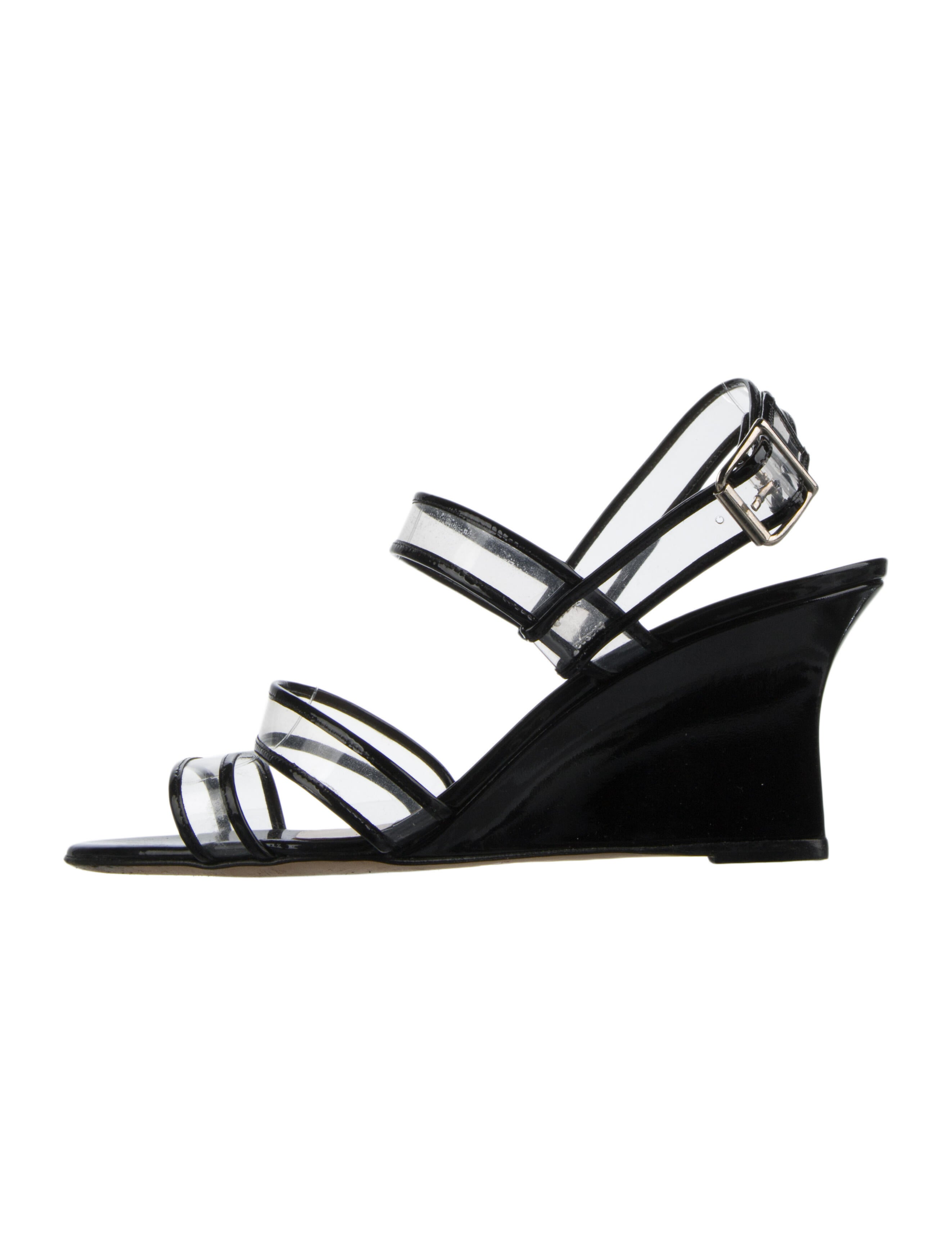 Manolo Blahnik Leather Cage Sandals - Black Sandals, Shoes - MOO68678 ...