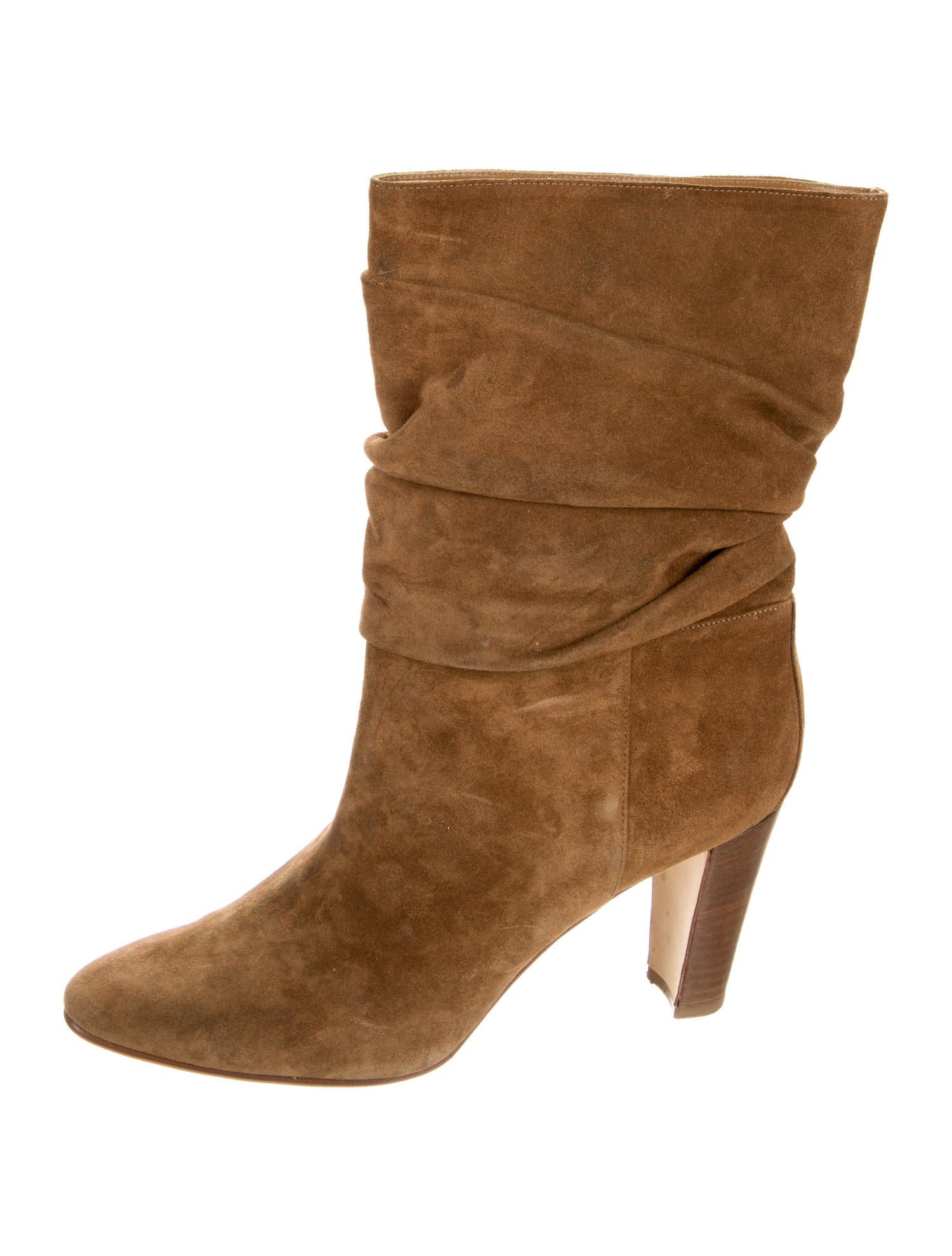 Manolo Blahnik Suede Slouch Boots - Brown Boots, Shoes - MOO262805 ...