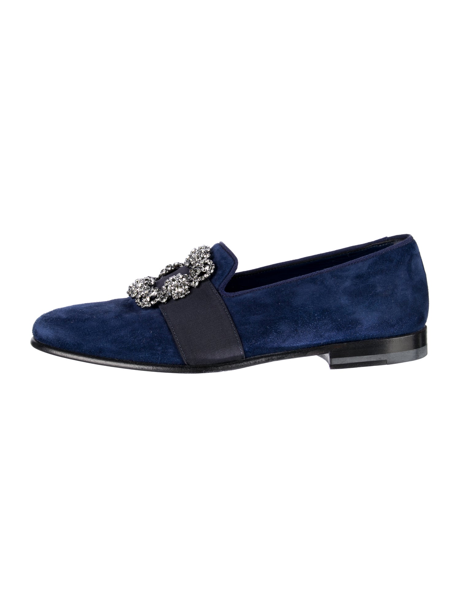 Manolo Blahnik Suede Colorblock Pattern Loafers - Blue Loafers, Shoes ...