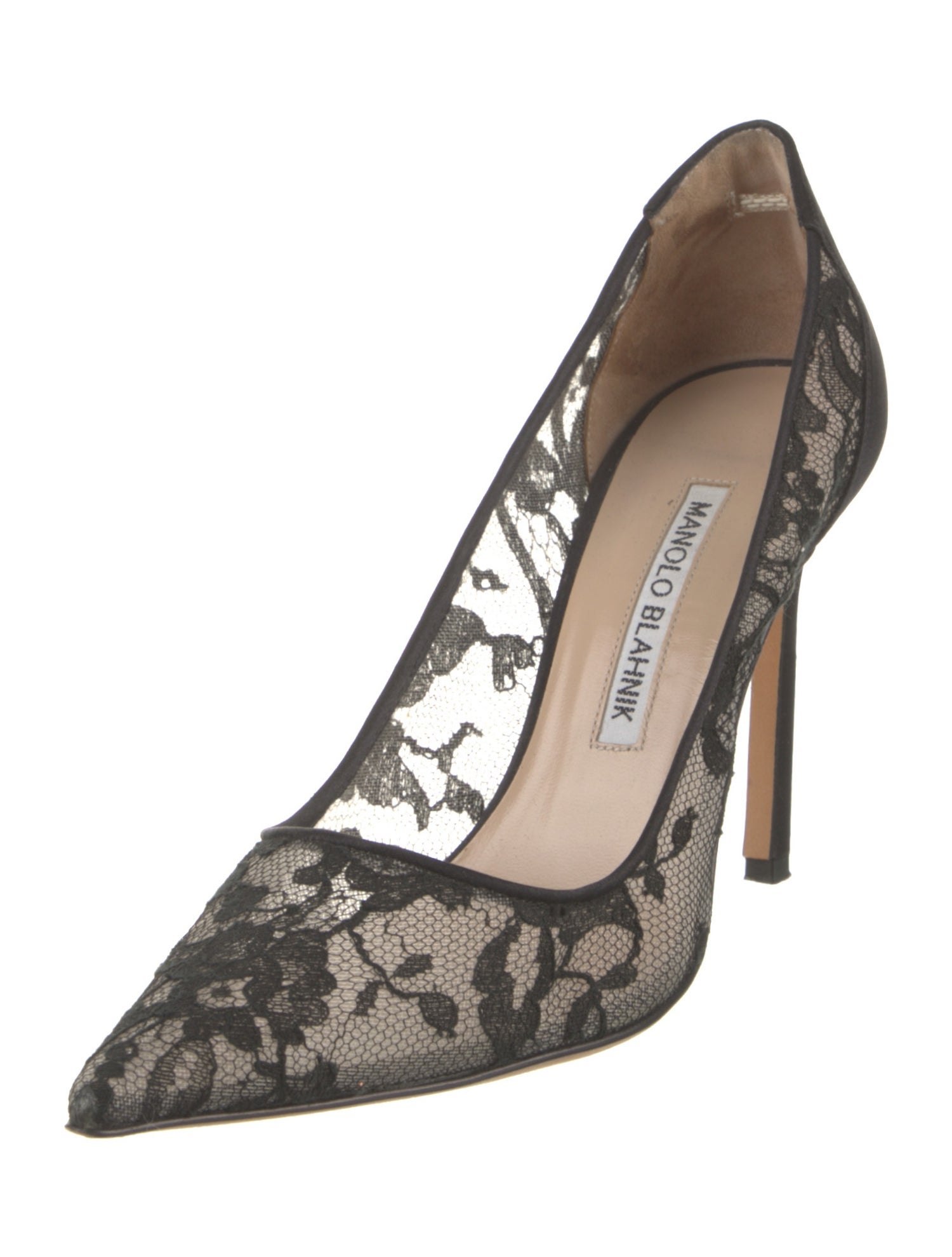 Manolo Blahnik Lace Pattern Pumps - Black Pumps, Shoes - MOO274838 ...