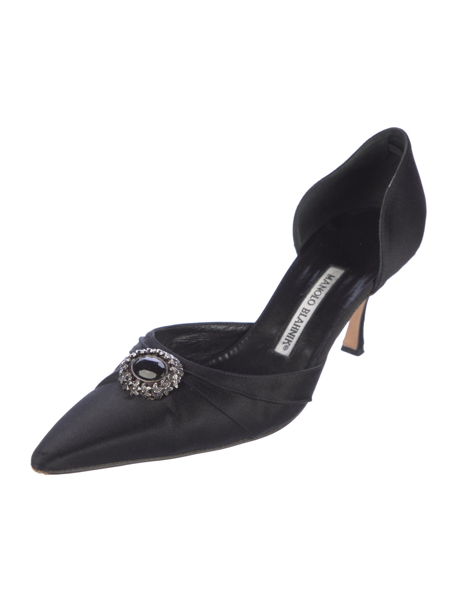 Giorgio Armani Printed Crystal Embellishments D'Orsay Pumps - Black ...