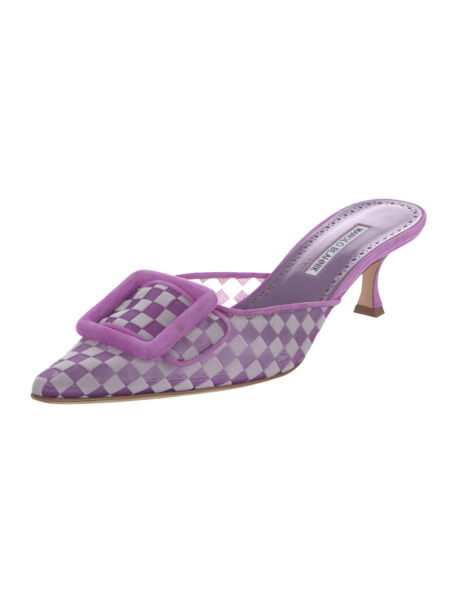 Manolo Blahnik Leather Mules - Purple Pumps, Shoes - MOO316684 | The ...