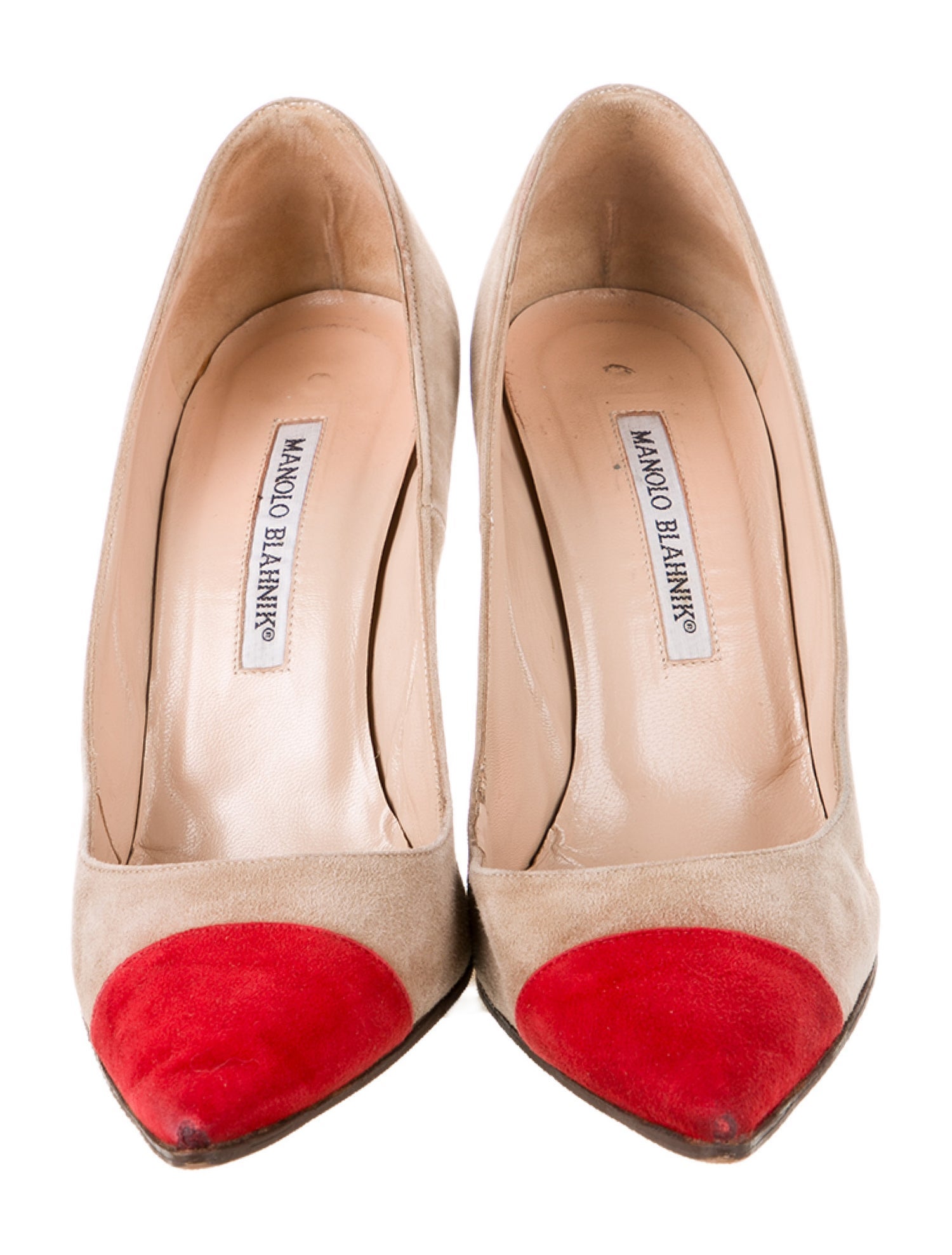 Manolo Blahnik Suede Colorblock Pattern Pumps - Neutrals Pumps, Shoes ...