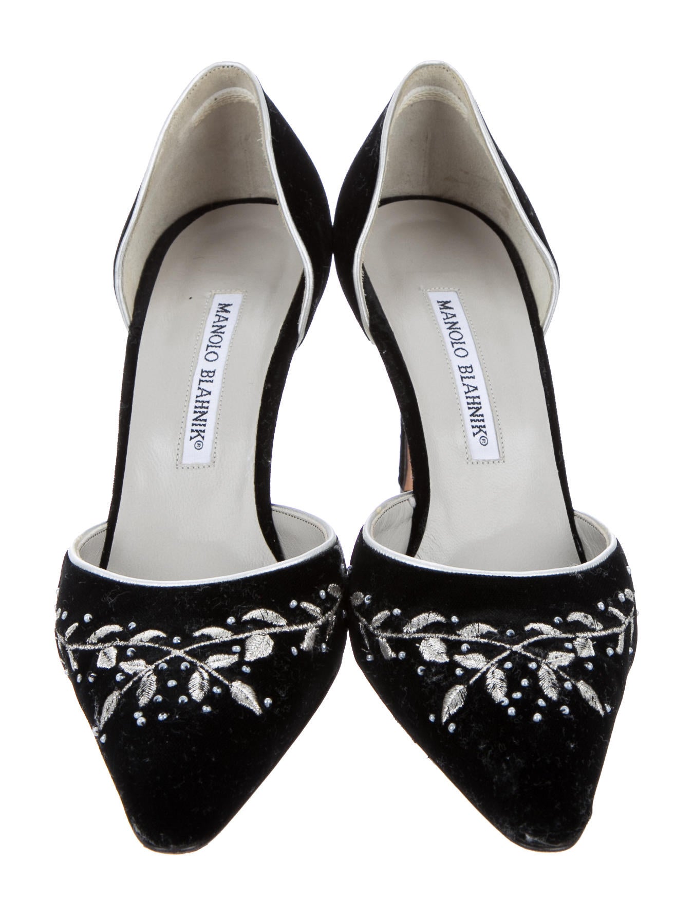 Manolo Blahnik Embroidered Velvet Pumps - Shoes - MOO51212 | The RealReal