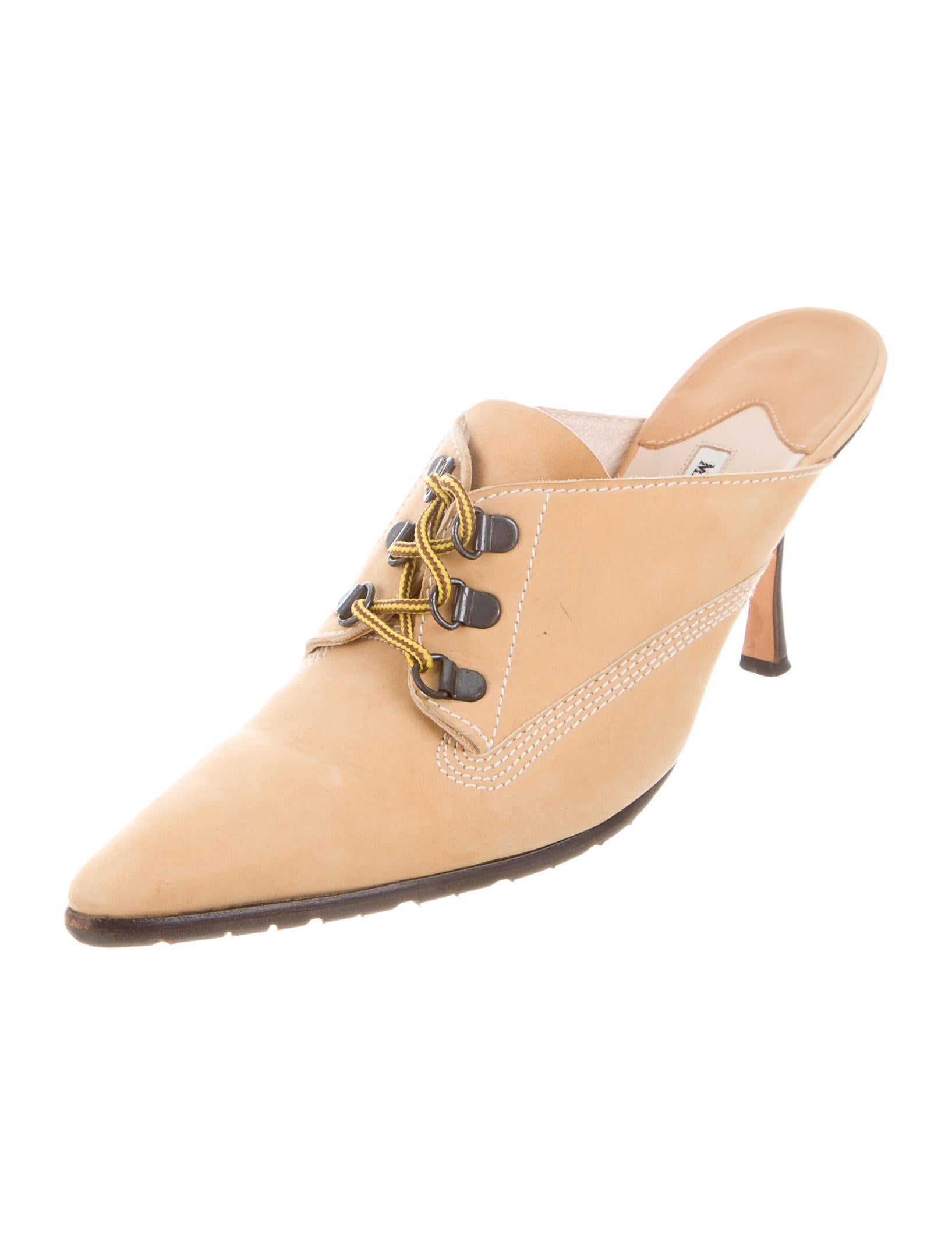 Manolo Blahnik Suede Timberland Mules - Neutrals Pumps, Shoes ...