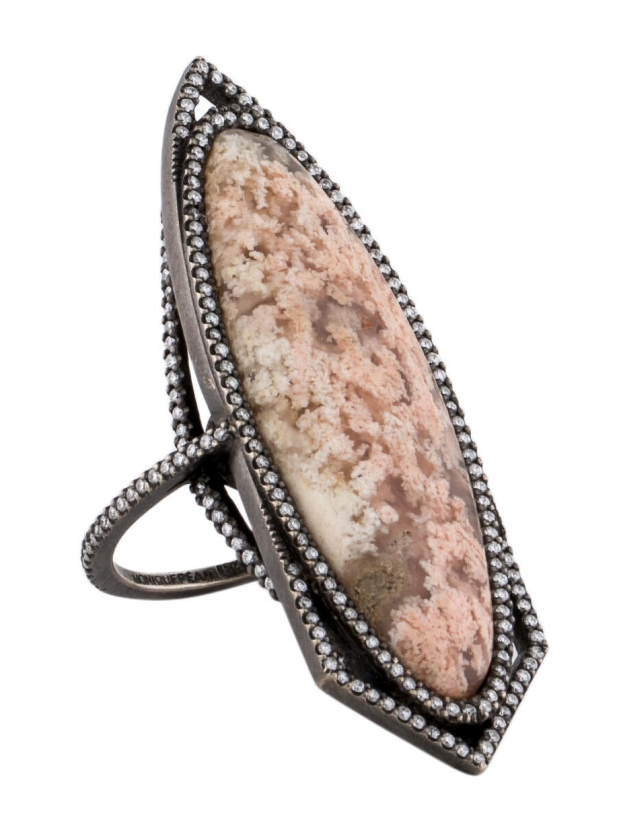 Monique Péan 18K Sagenitic Quartz & Diamond Cocktail Ring - 18K Black ...