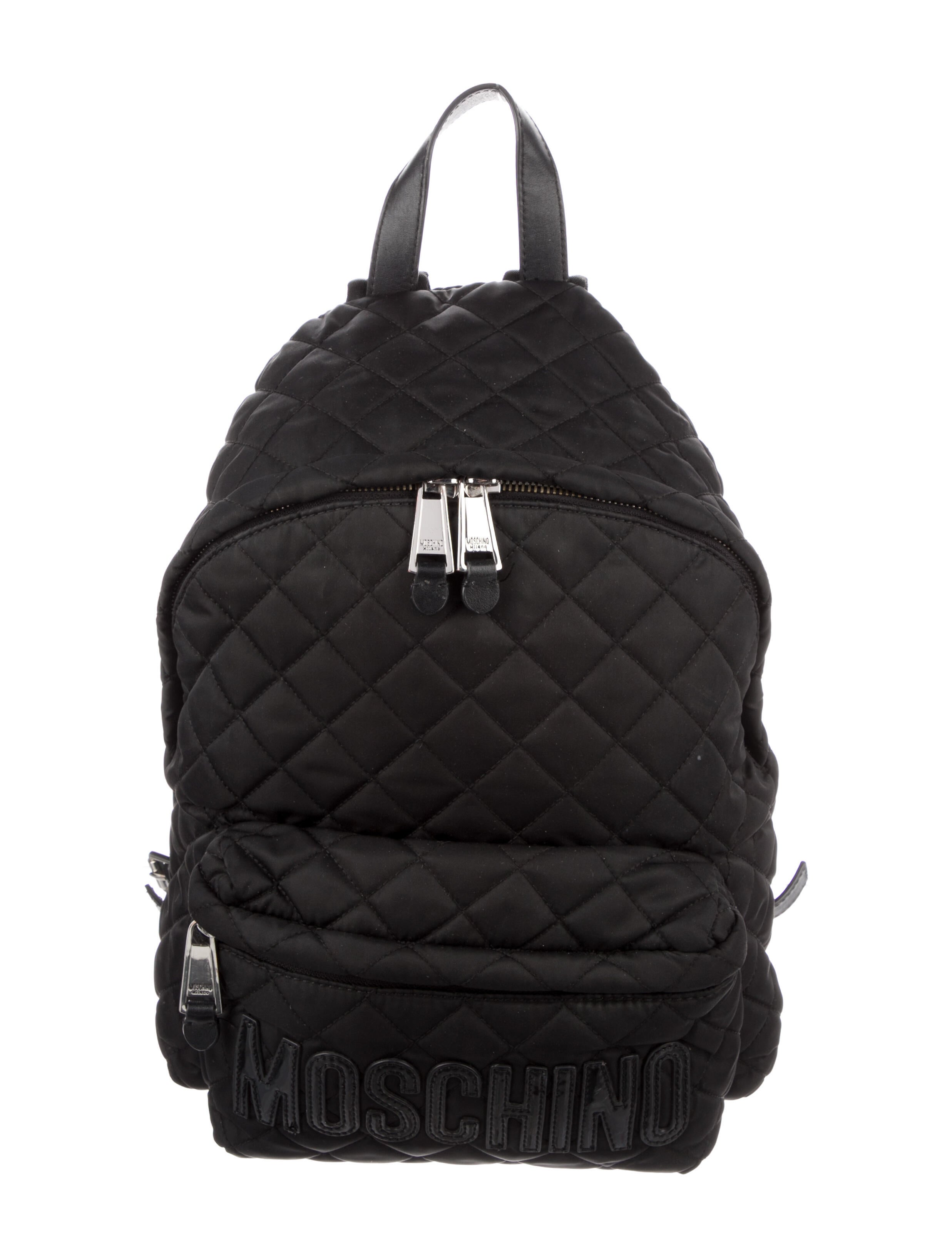 Moschino Nylon Leather-Trimmed Backpack - Black Backpacks, Handbags ...